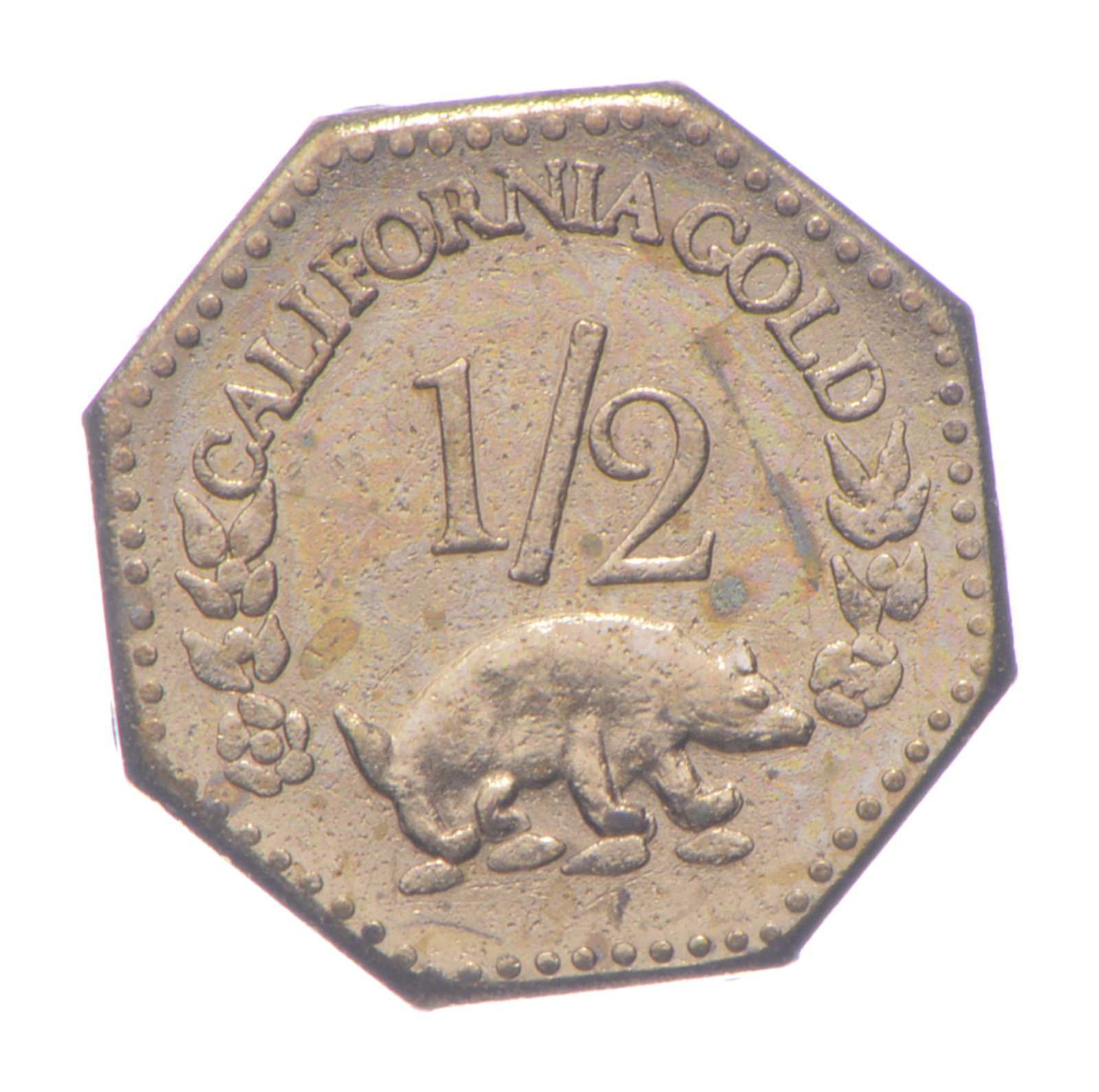 1852 Octagonal California Gold Rush Souvenir Token | Property Room