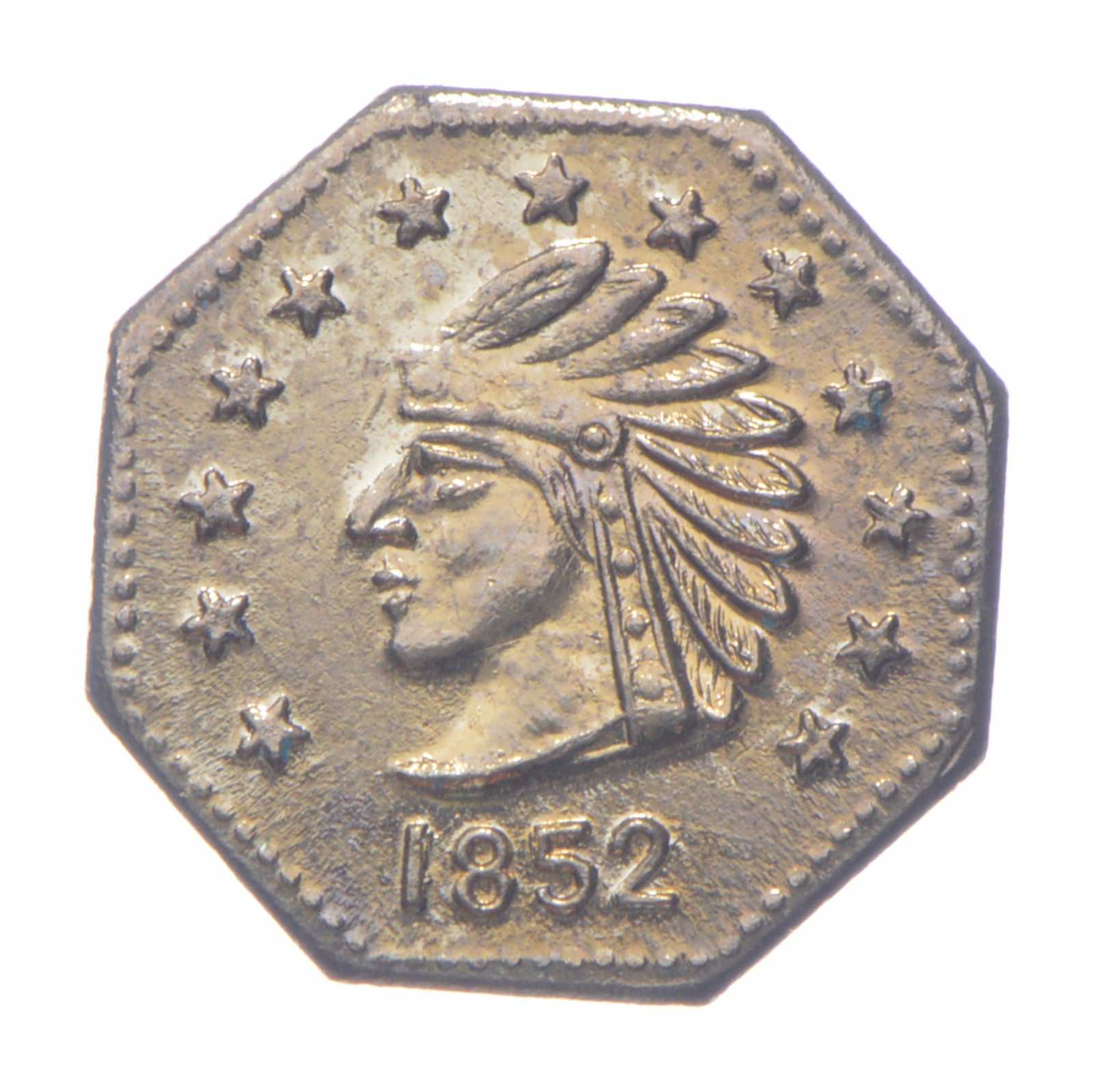 1852 Octagonal California Gold Rush Souvenir Token | Property Room
