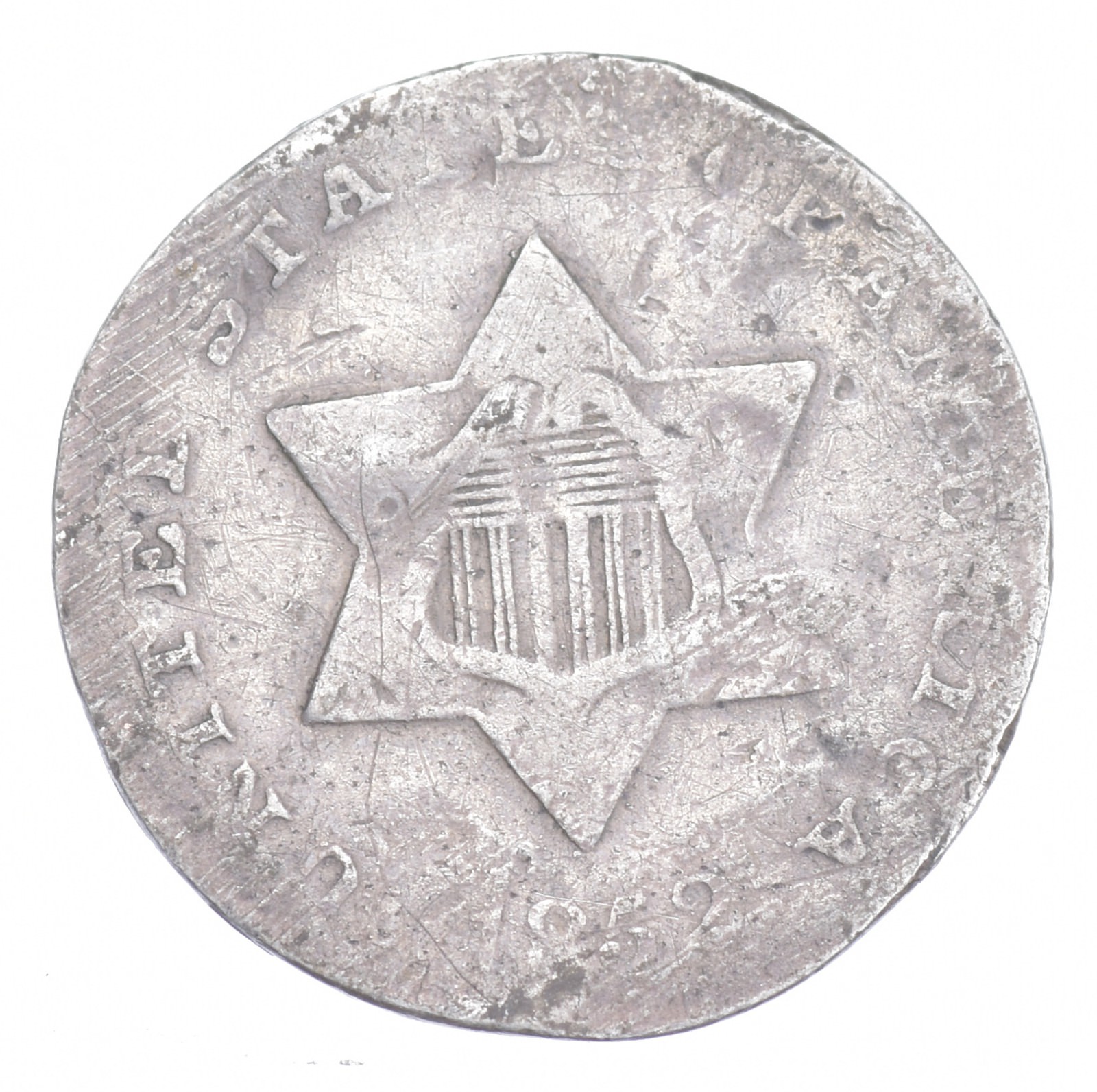 1852 Silver Three-Cent Piece - Trime - Sannes Coin Collection ...