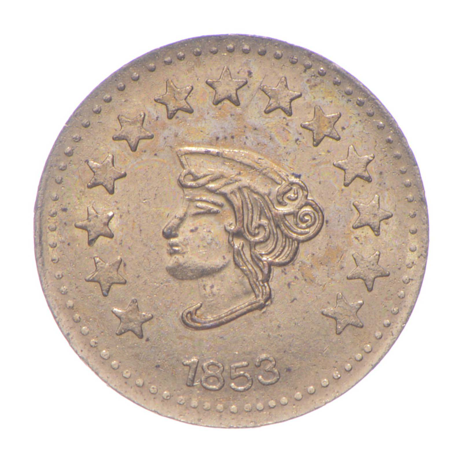 1853 Liberty Head California Gold Rush Souvenir Token | Property Room