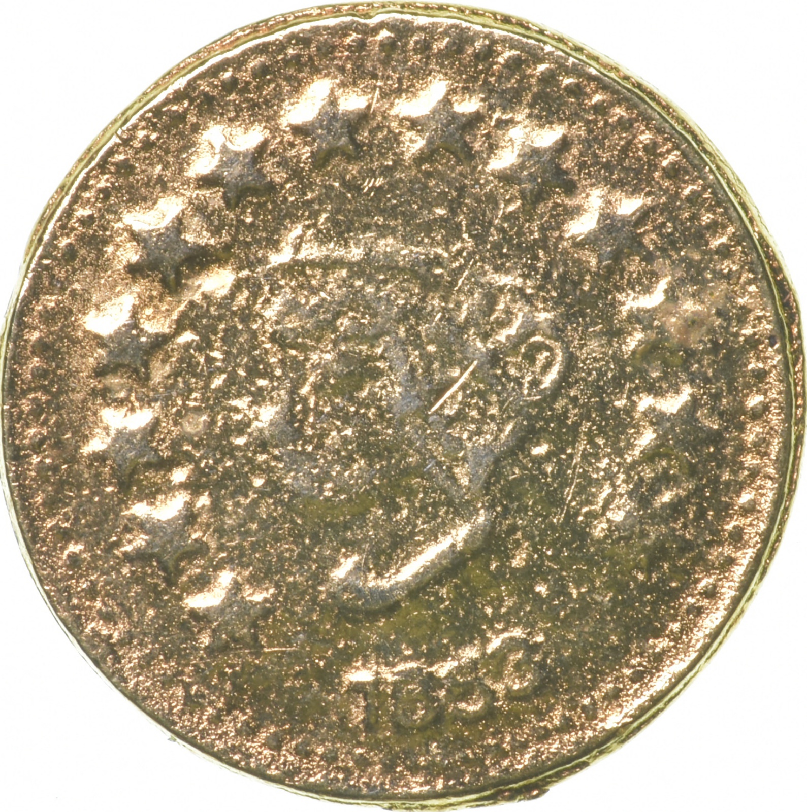 1853 Liberty Head Round California Gold Rush Souvenir Token | Property Room