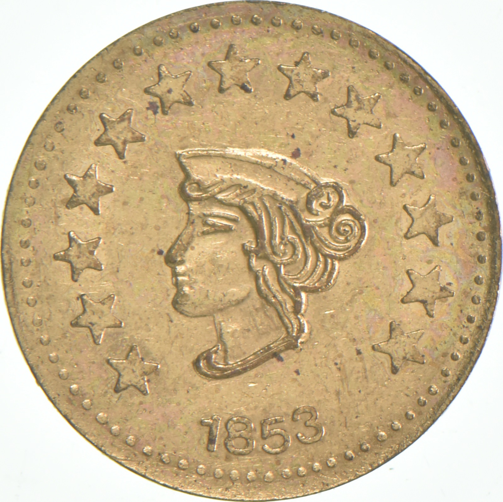 1853 Liberty Round California Gold Rush Souvenir Token | Property Room