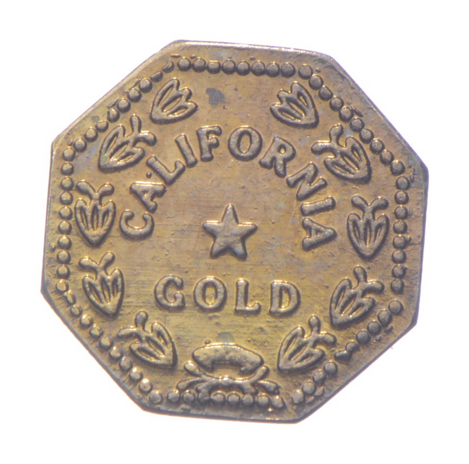 1853 Octagonal California Gold Rush Souvenir Token | Property Room