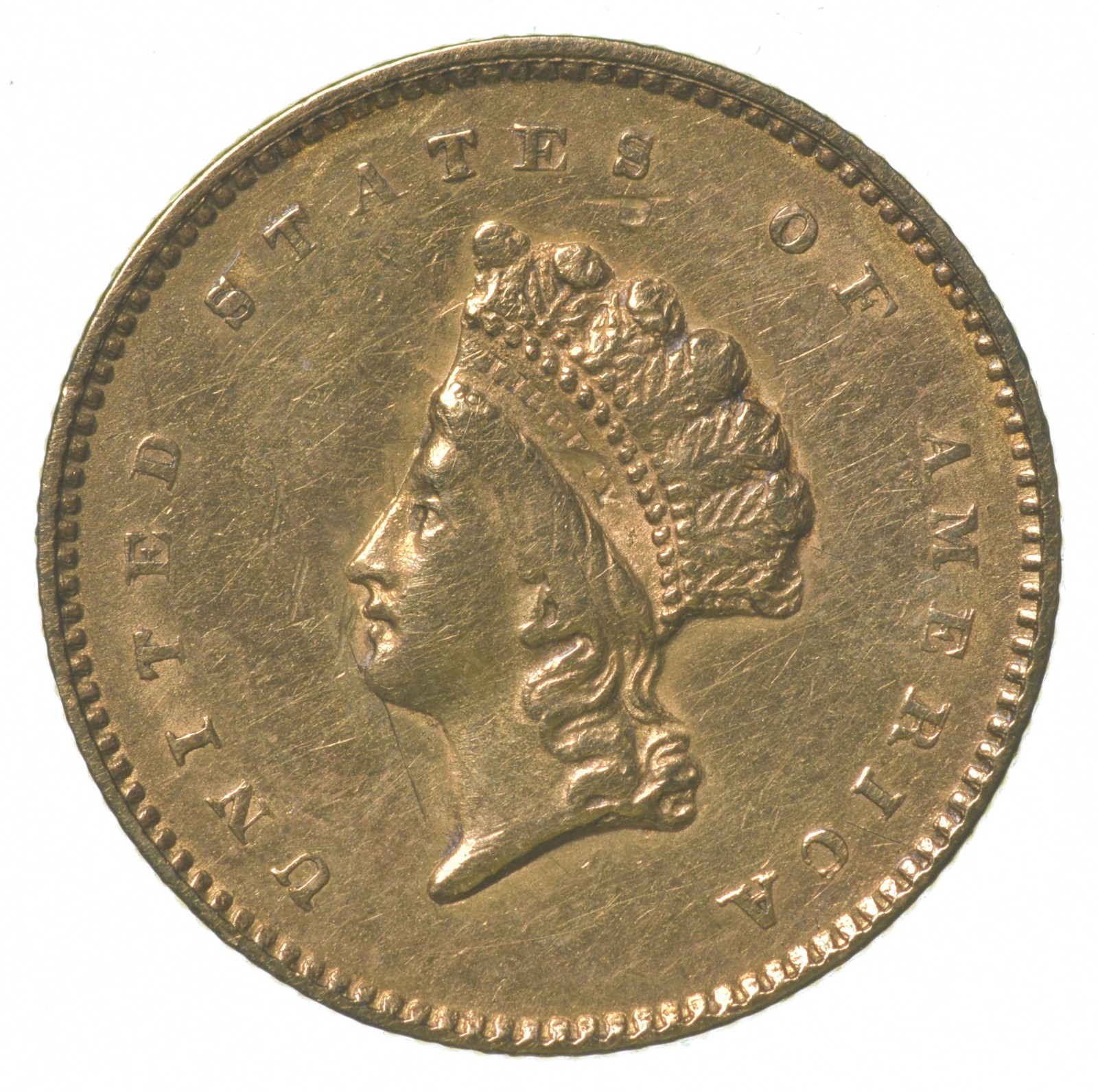1854 $1 Indian Princess Head Gold Dollar Piece Type 2 | Property Room