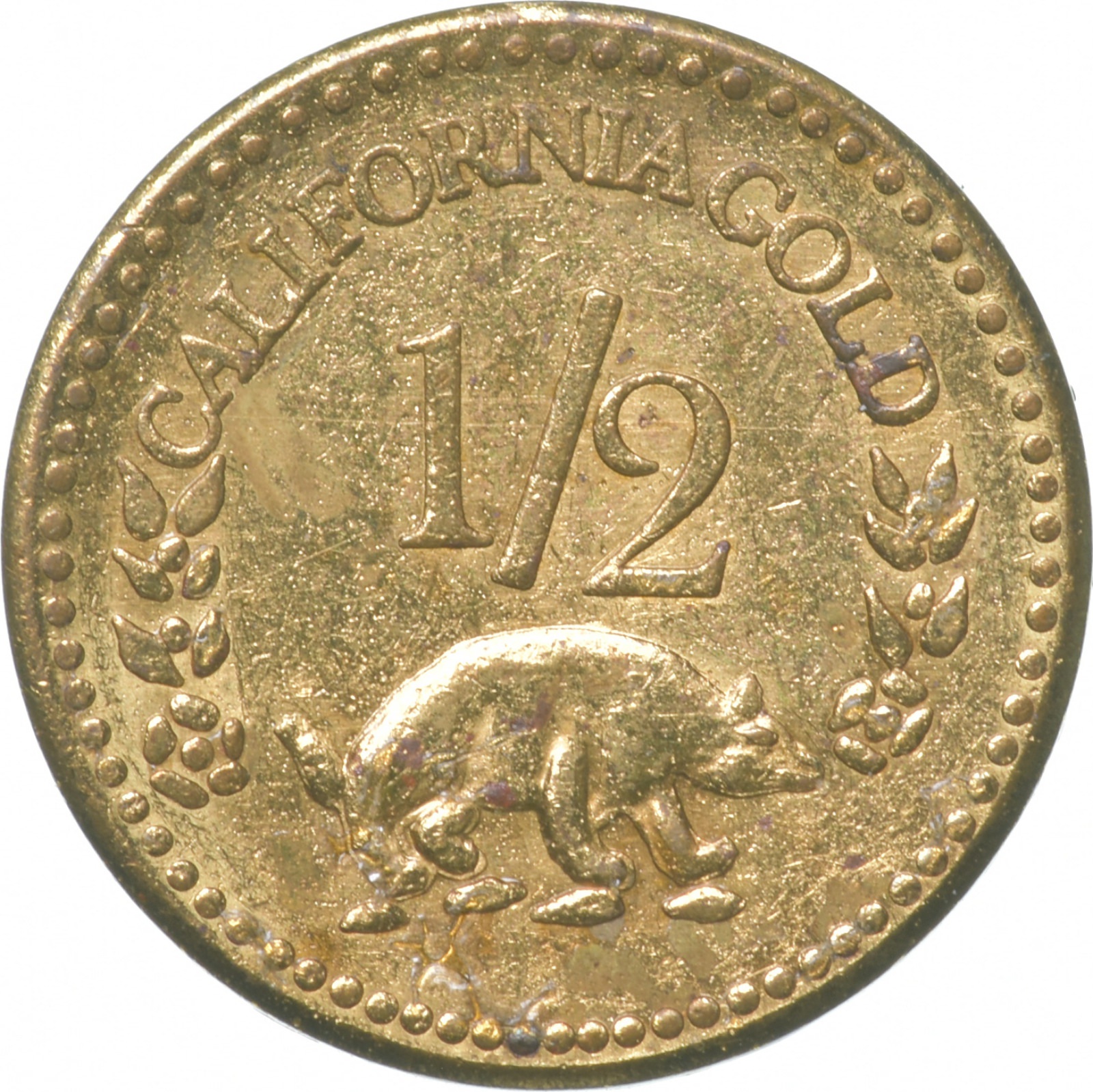 1854 Indian Head Round California Gold Rush Souvenir Token | Property Room