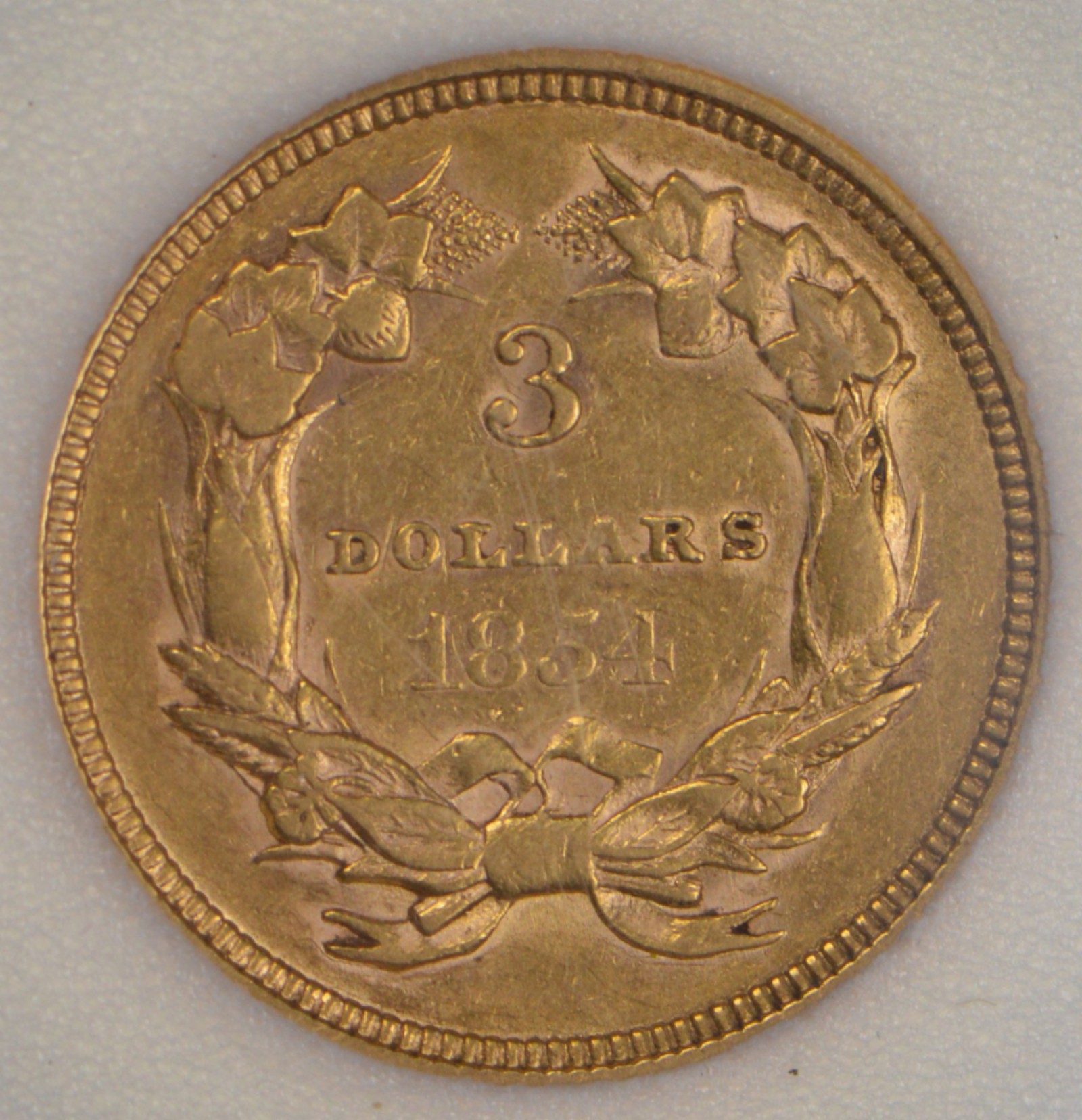 1854 Indian Princess Head Three-Dollar Gold Piece $3.00 | Property Room