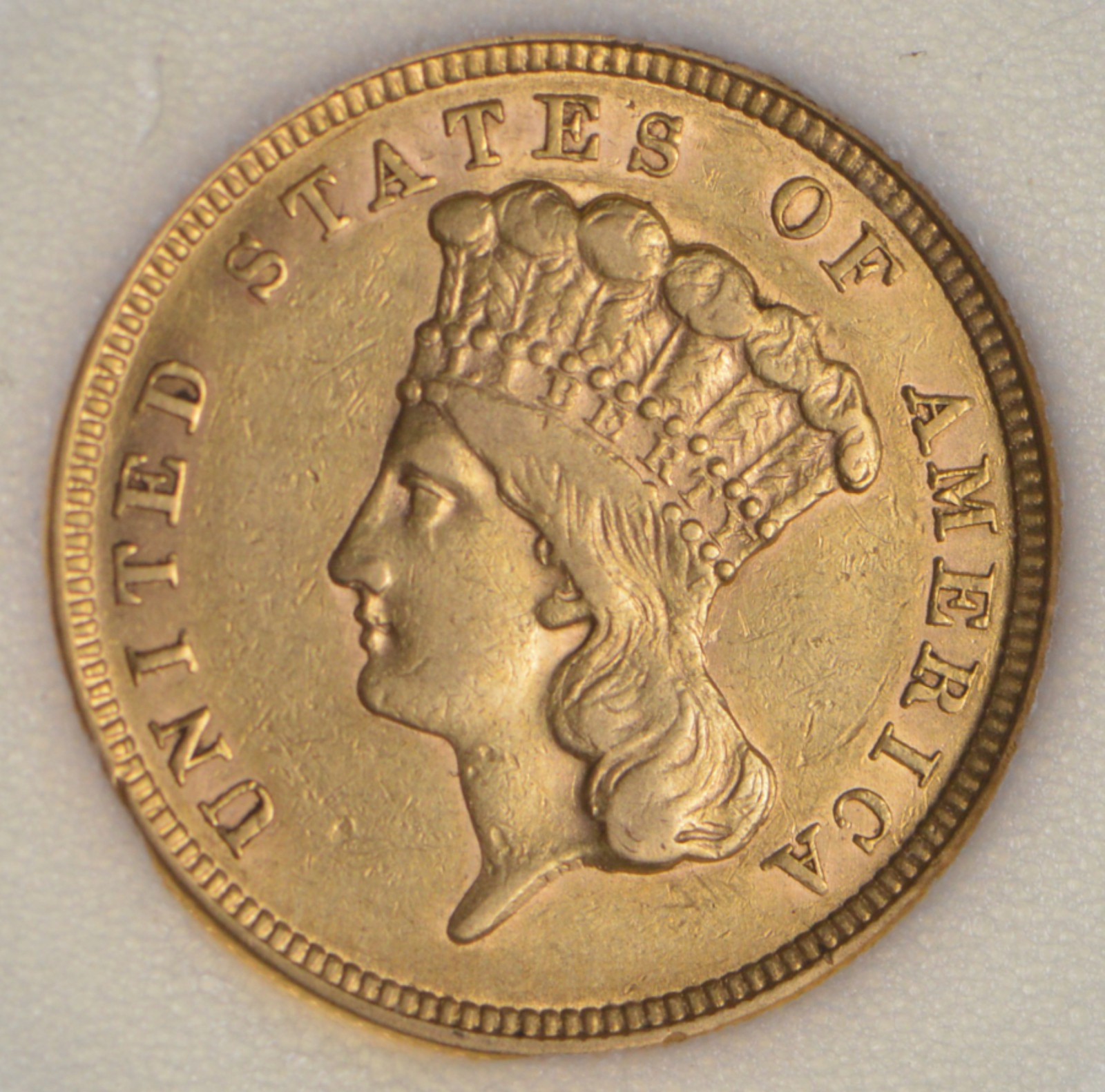 1854 Indian Princess Head Three-Dollar Gold Piece $3.00 | Property Room