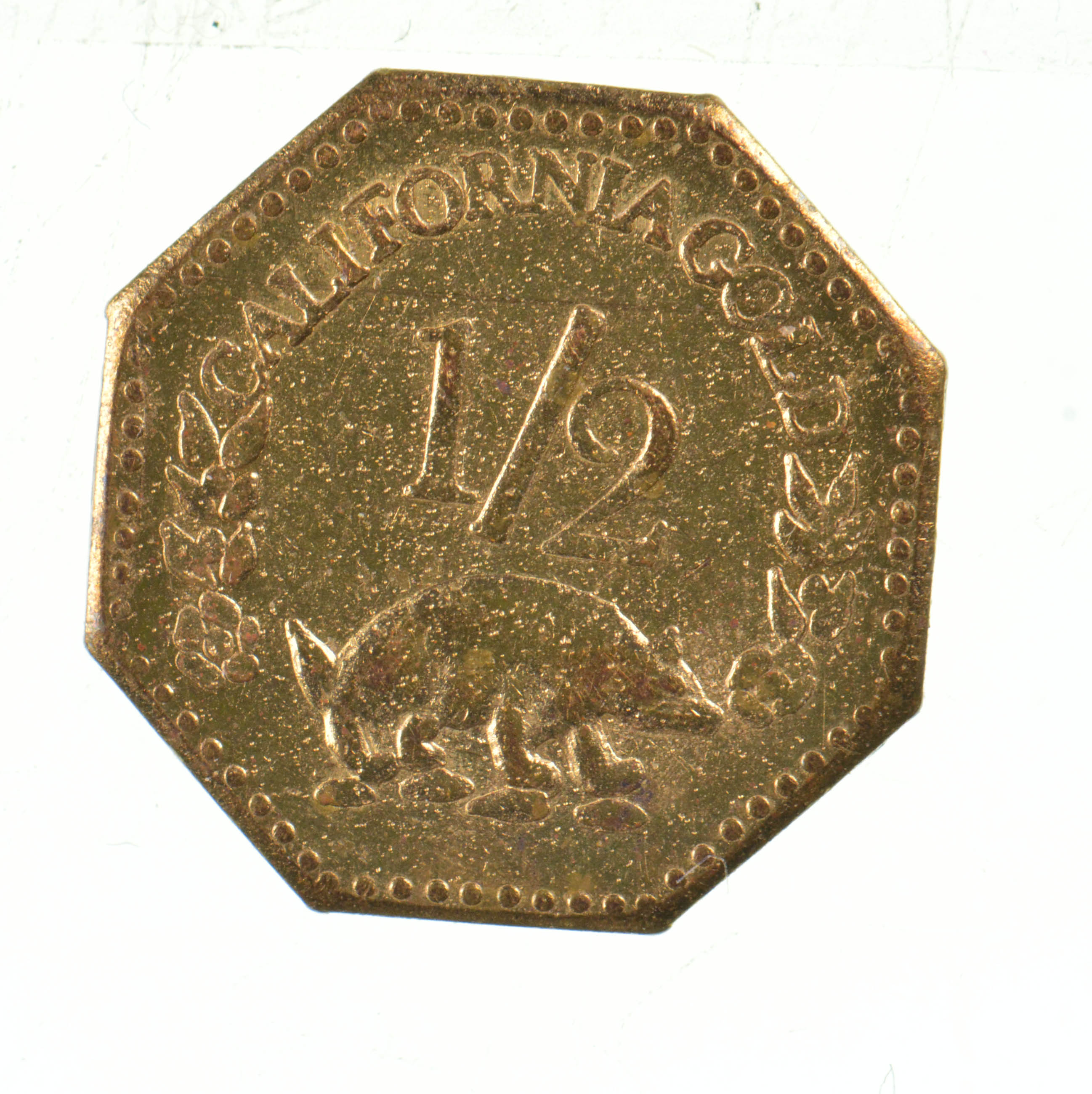 1855 Liberty Head Octagonal California Gold Rush Souvenir Token ...