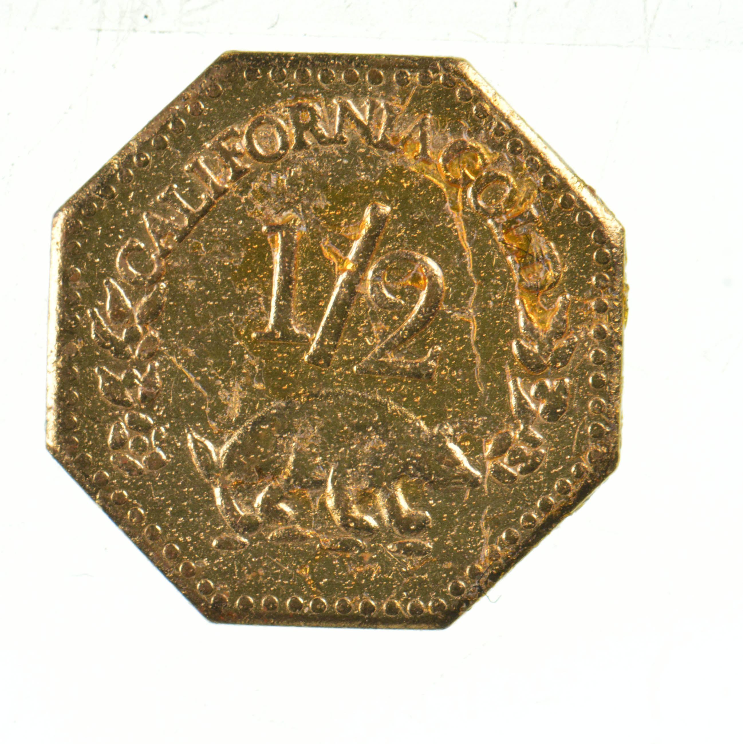 1855 Liberty Head Octagonal California Gold Rush Souvenir Token ...