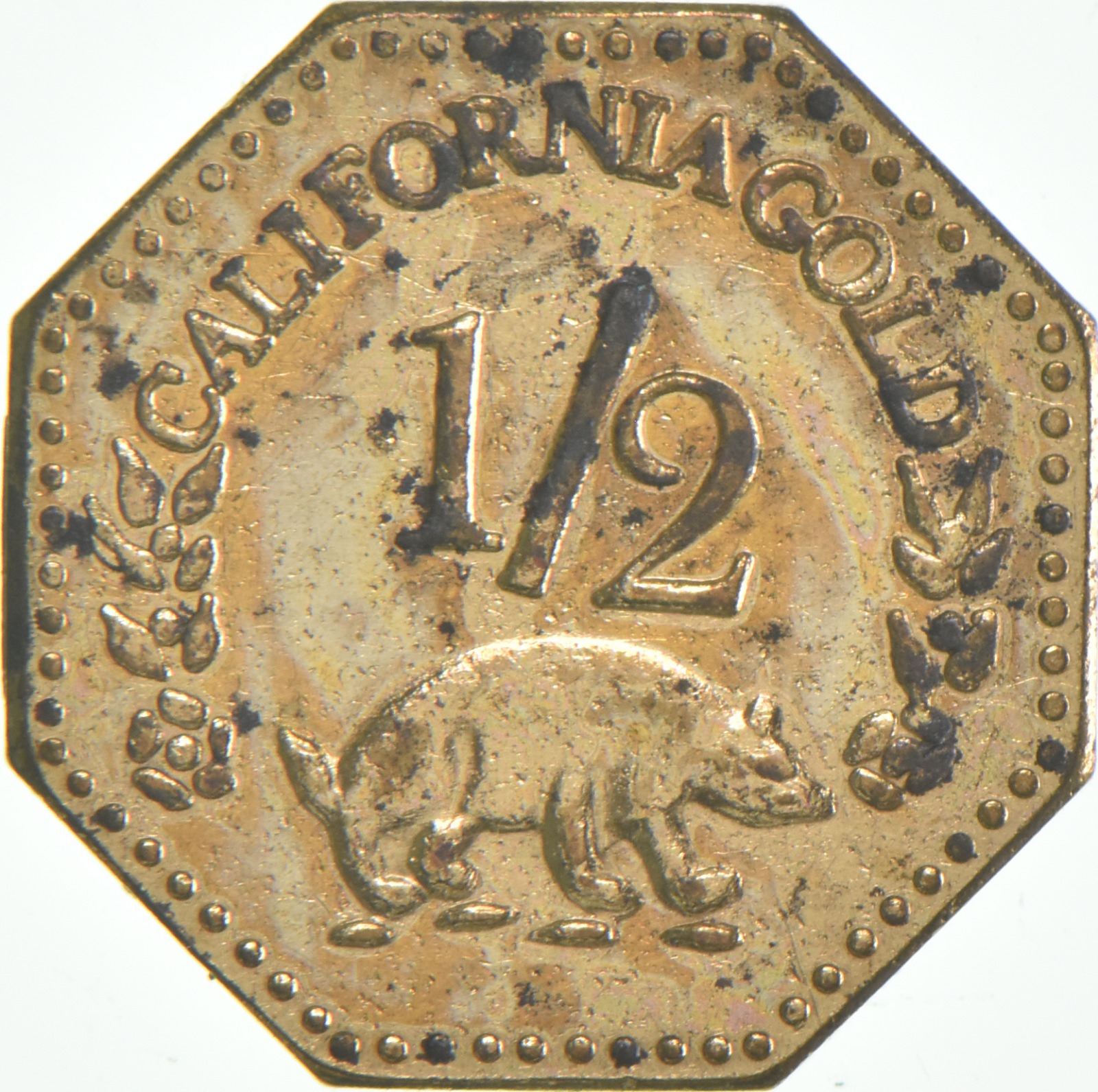 1855 Liberty Octagonal California Gold Rush Souvenir Token | Property Room