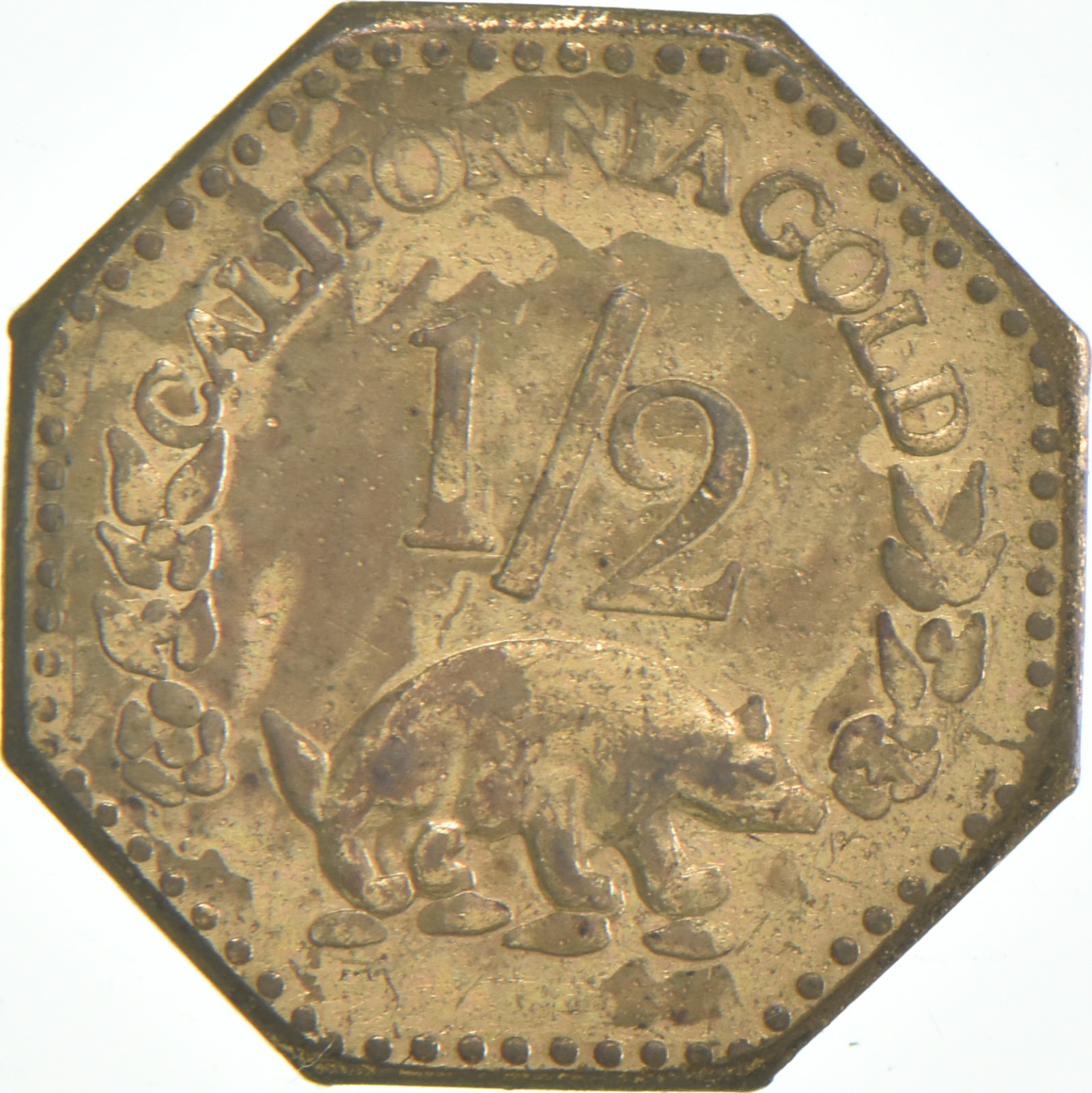 1855 Liberty Octagonal California Gold Rush Souvenir Token | Property Room