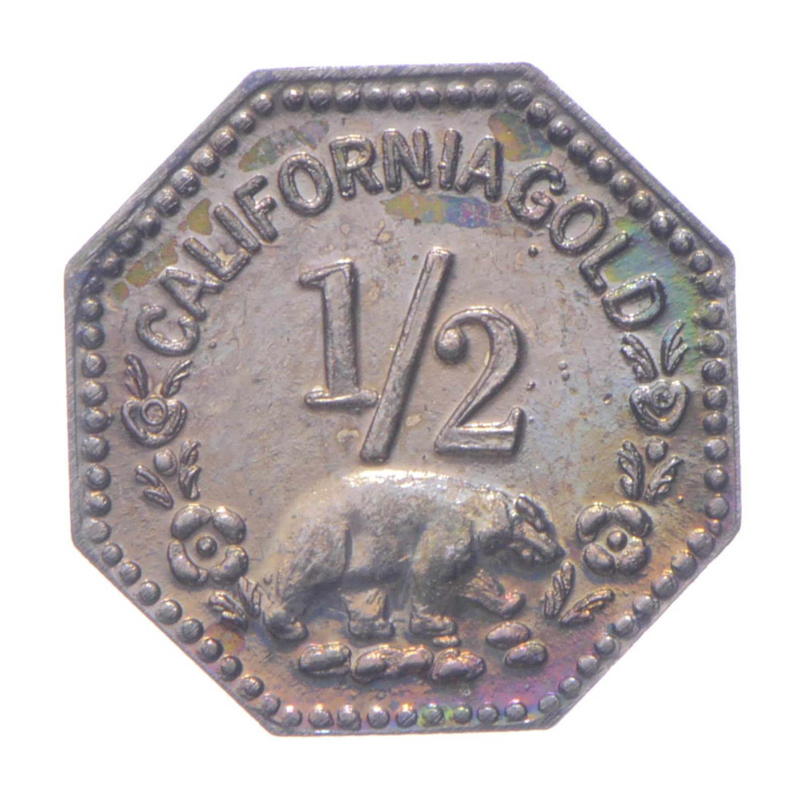 1855 Octagonal California Gold Rush Souvenir Token | Property Room