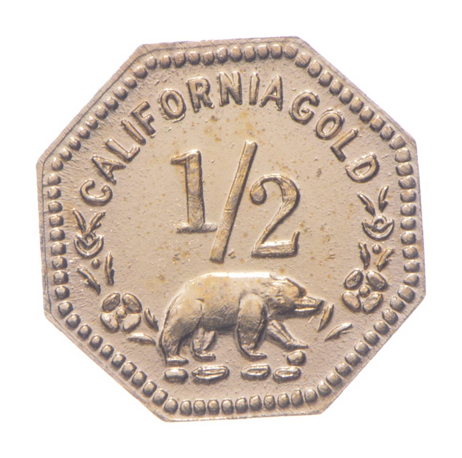 1855 Octagonal California Gold Rush Souvenir Token | Property Room