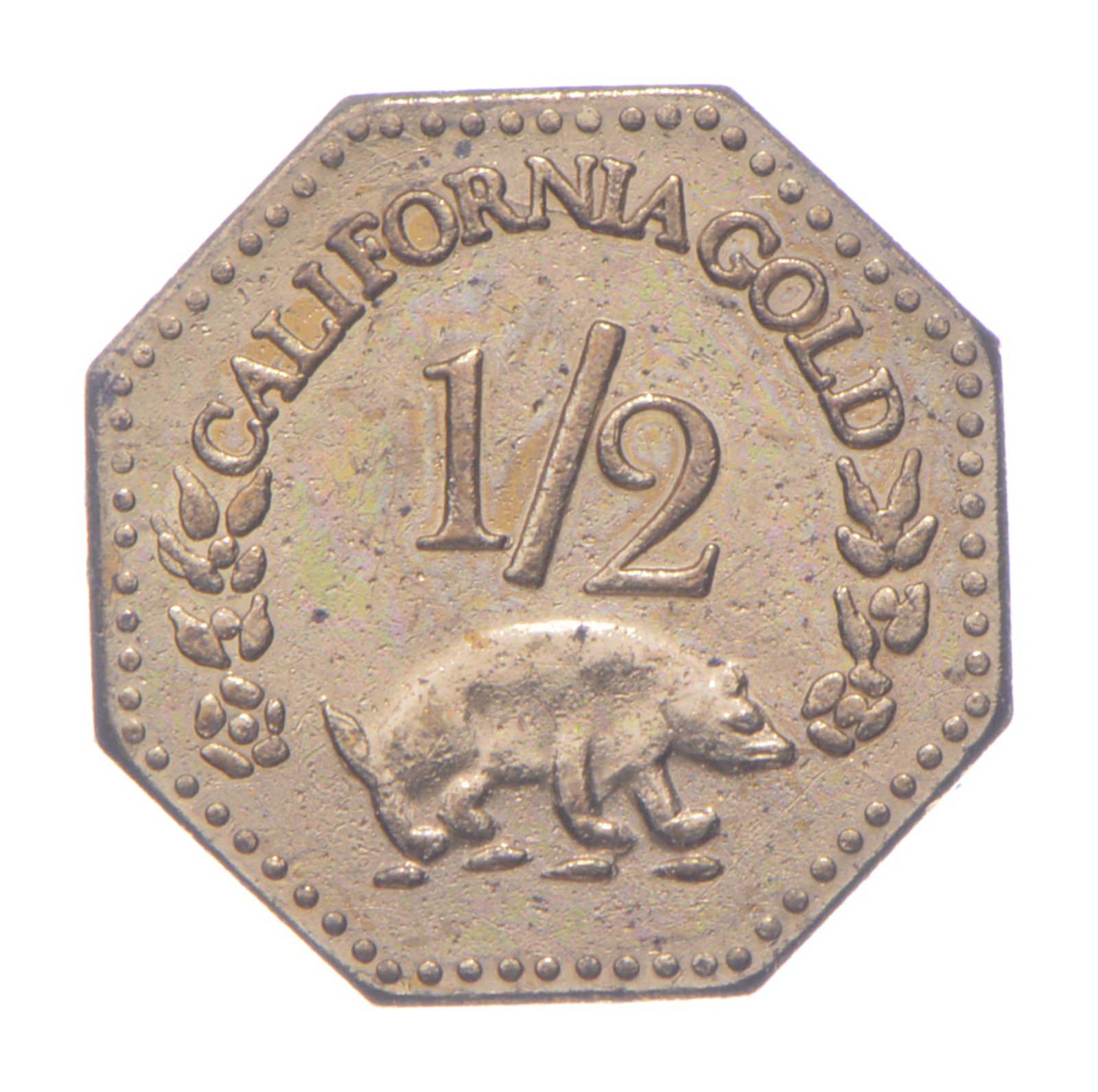 1855 Octagonal California Gold Rush Souvenir Token | Property Room