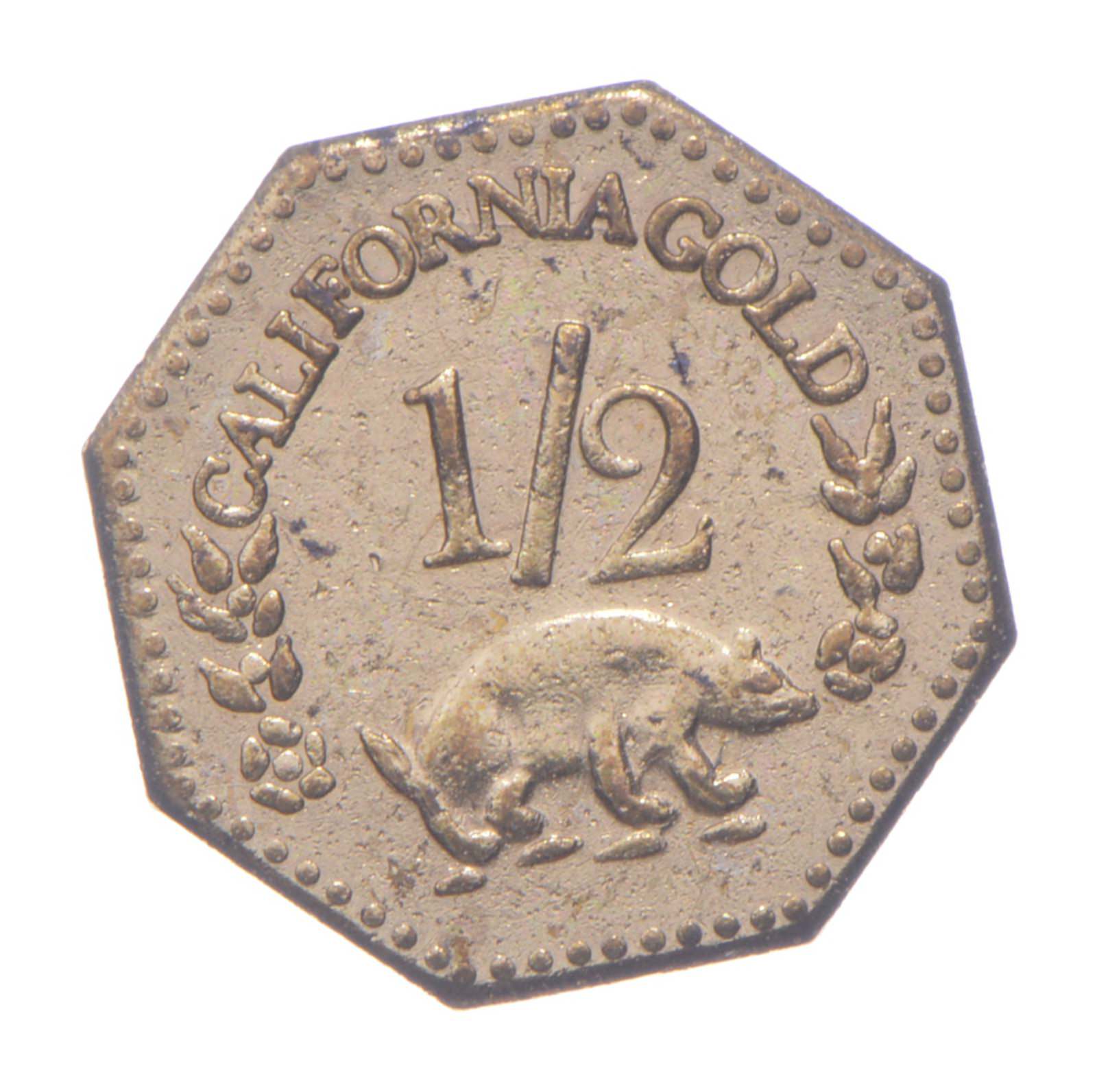 1855 Octagonal California Gold Rush Souvenir Token | Property Room