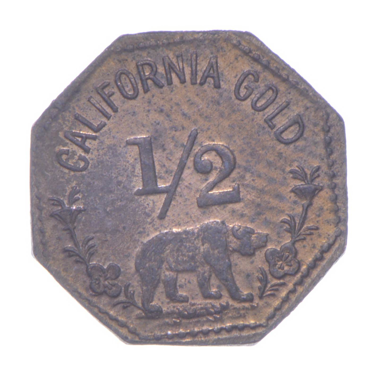 1856 Octagonal California Gold Rush Souvenir Token | Property Room
