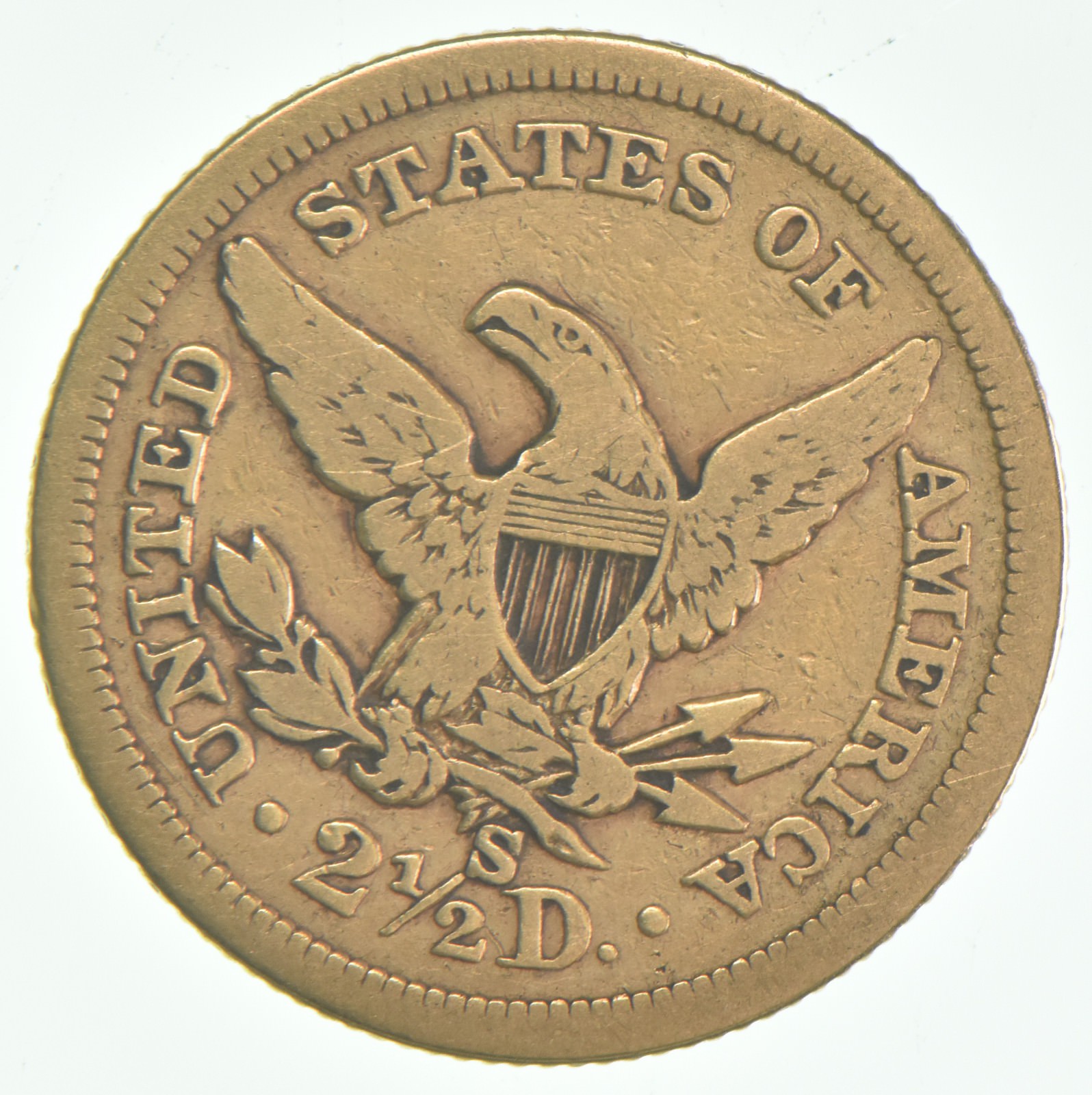 1856-S $2.50 Liberty Head Gold Quarter Eagle | Property Room