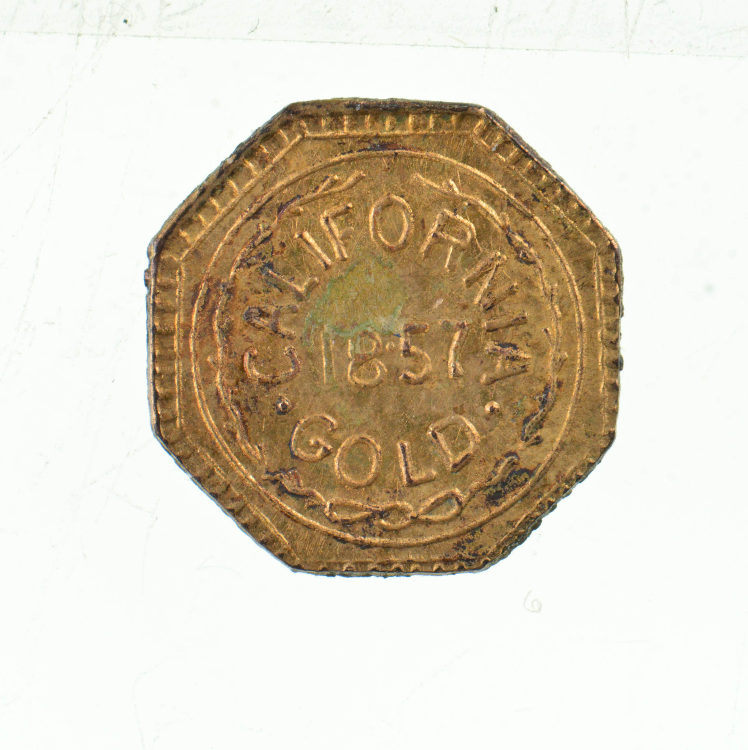 1857 Indian Head Octagonal California Gold Rush Souvenir Token ...