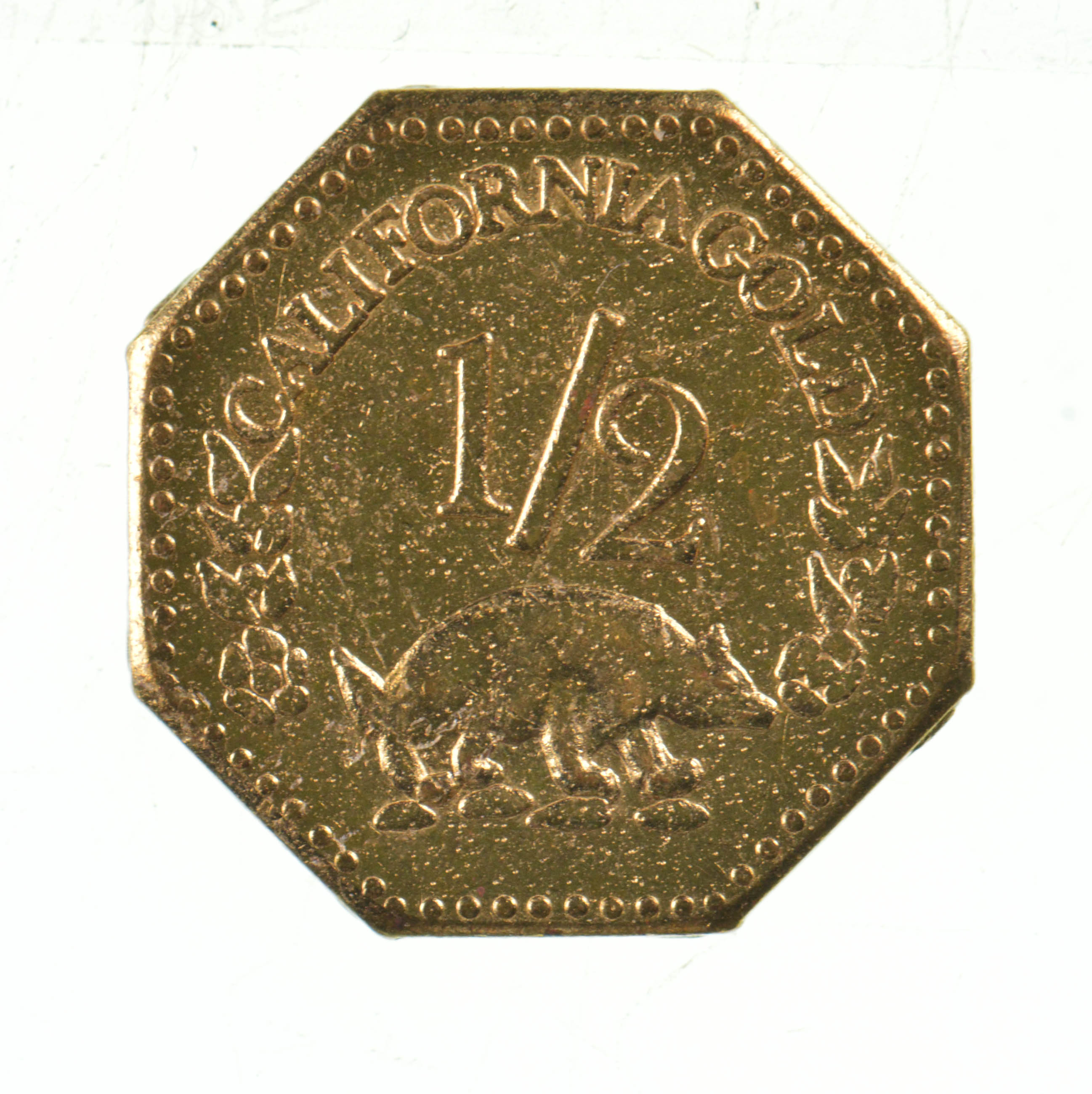 1857 Liberty Head Octagonal California Gold Rush Souvenir Token ...