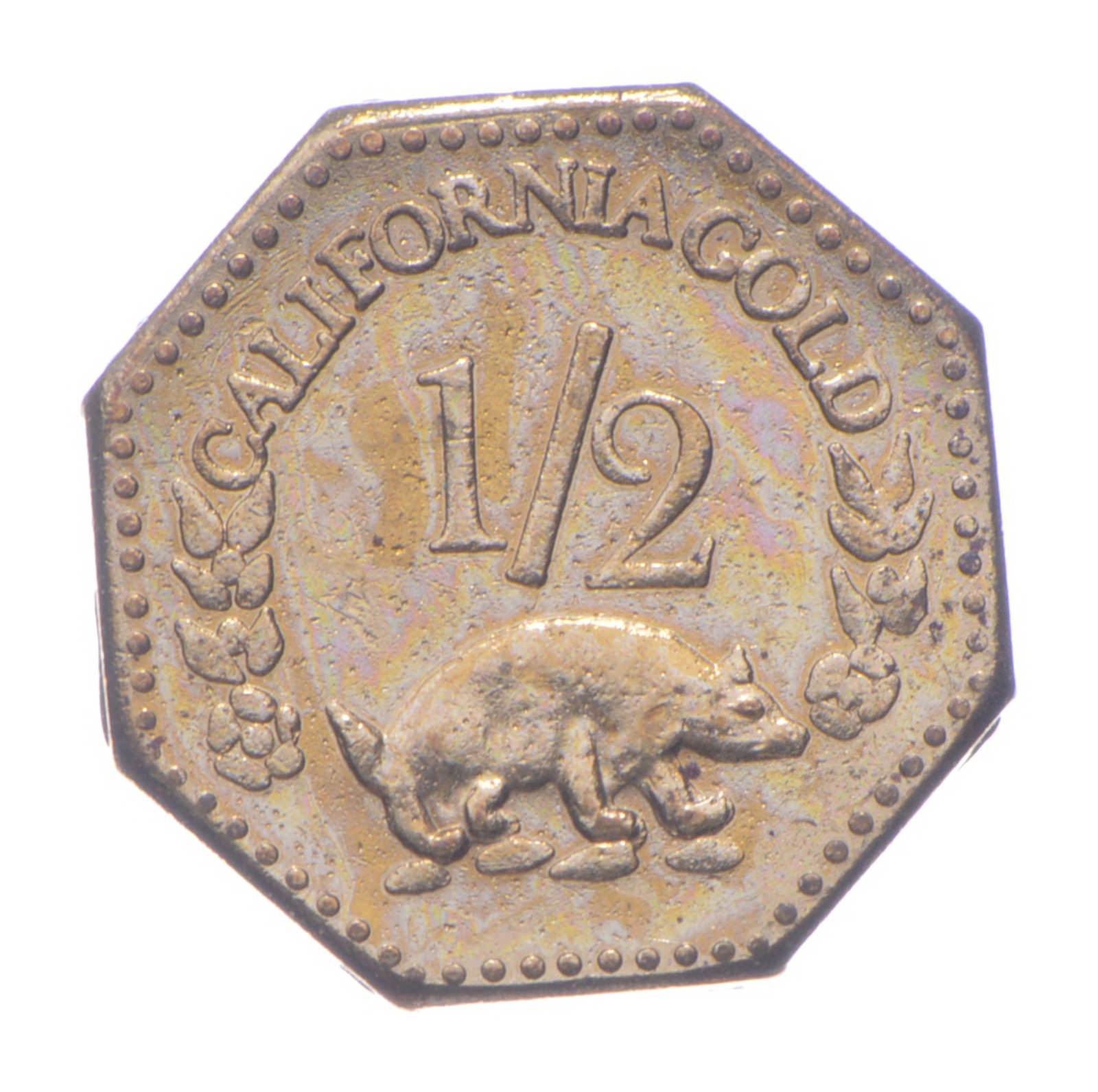 1857 Octagonal California Gold Rush Souvenir Token | Property Room