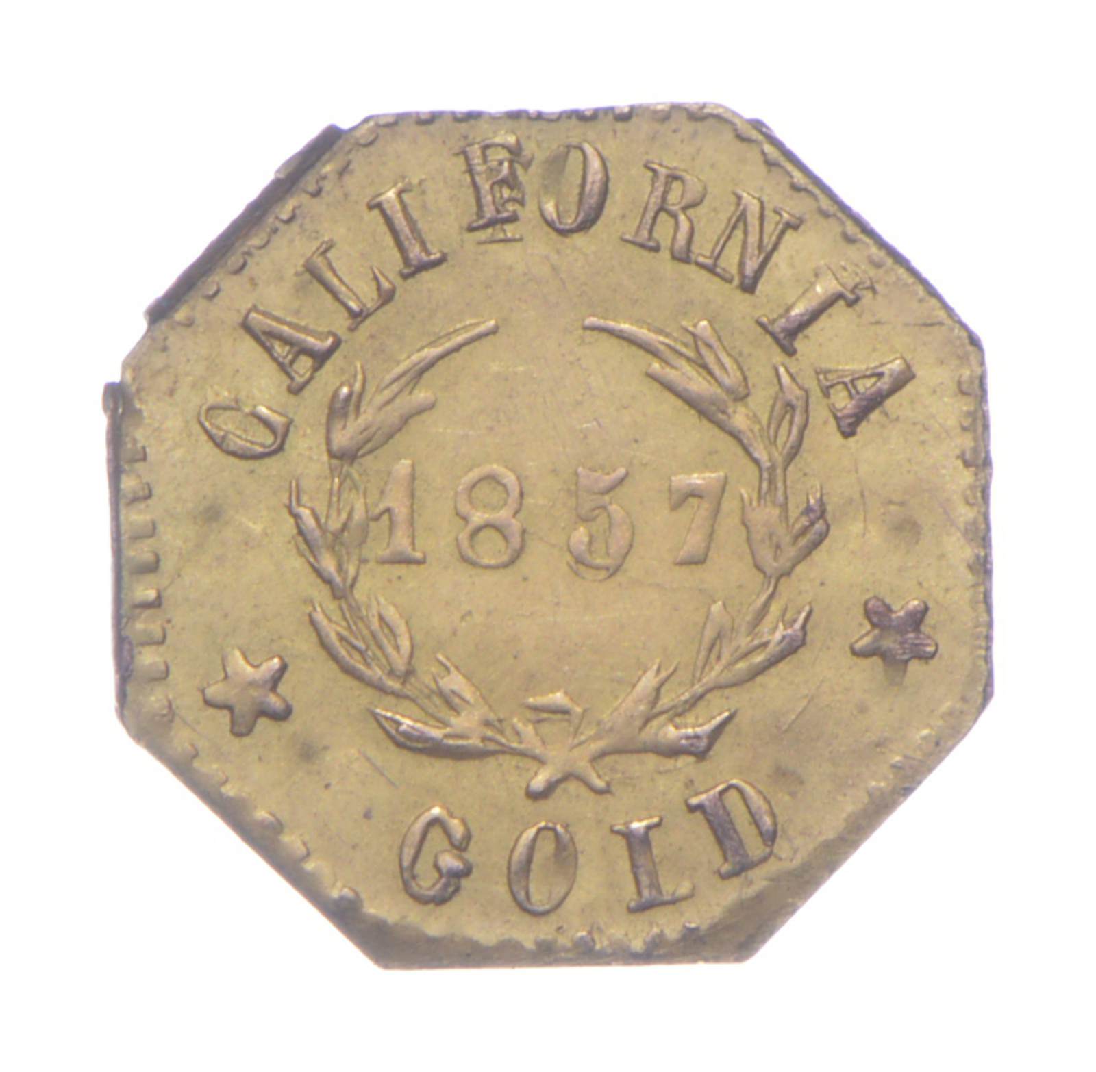 1857 Octagonal California Gold Rush Souvenir Token | Property Room