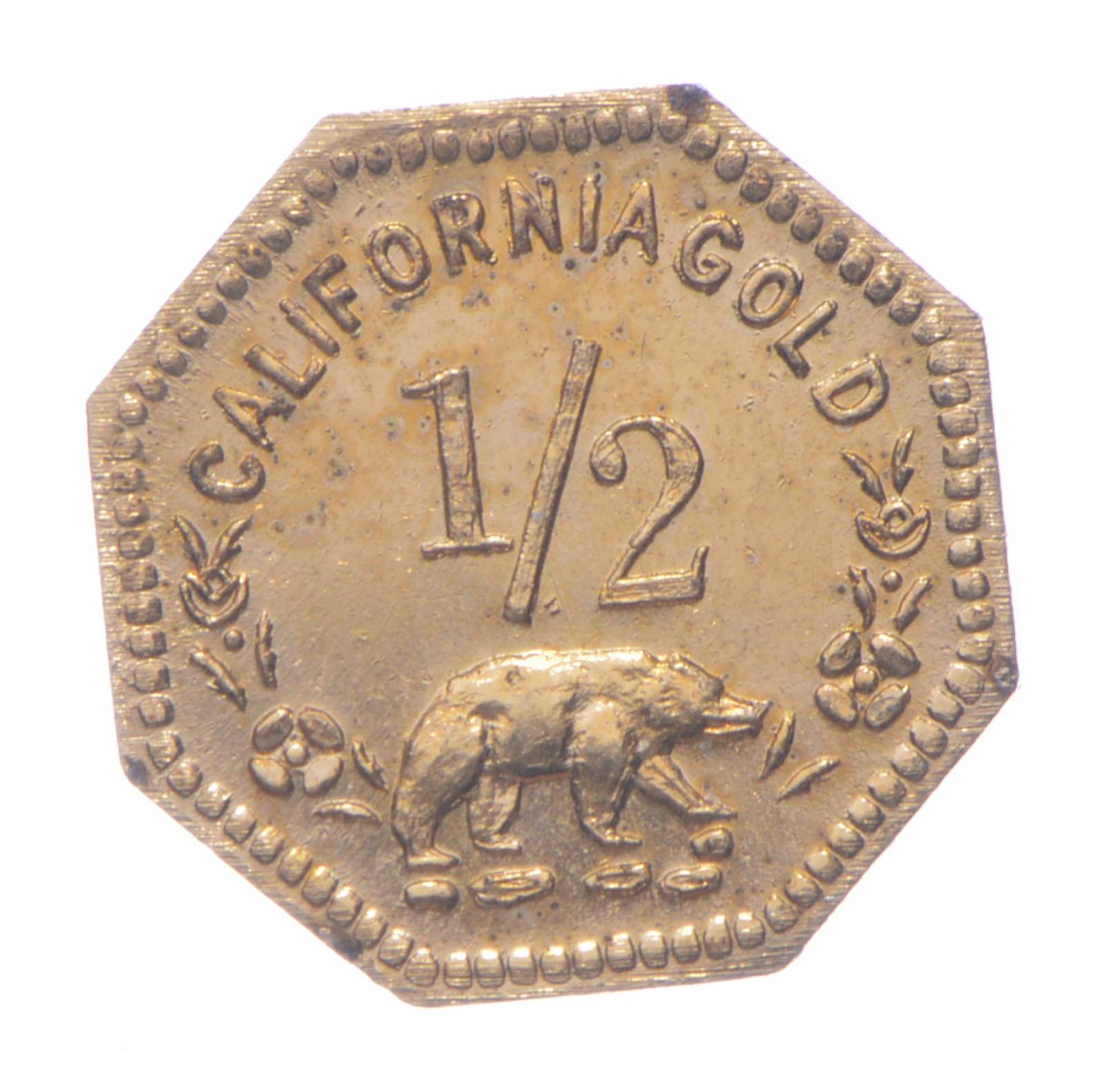 1857 Octagonal California Gold Rush Souvenir Token | Property Room