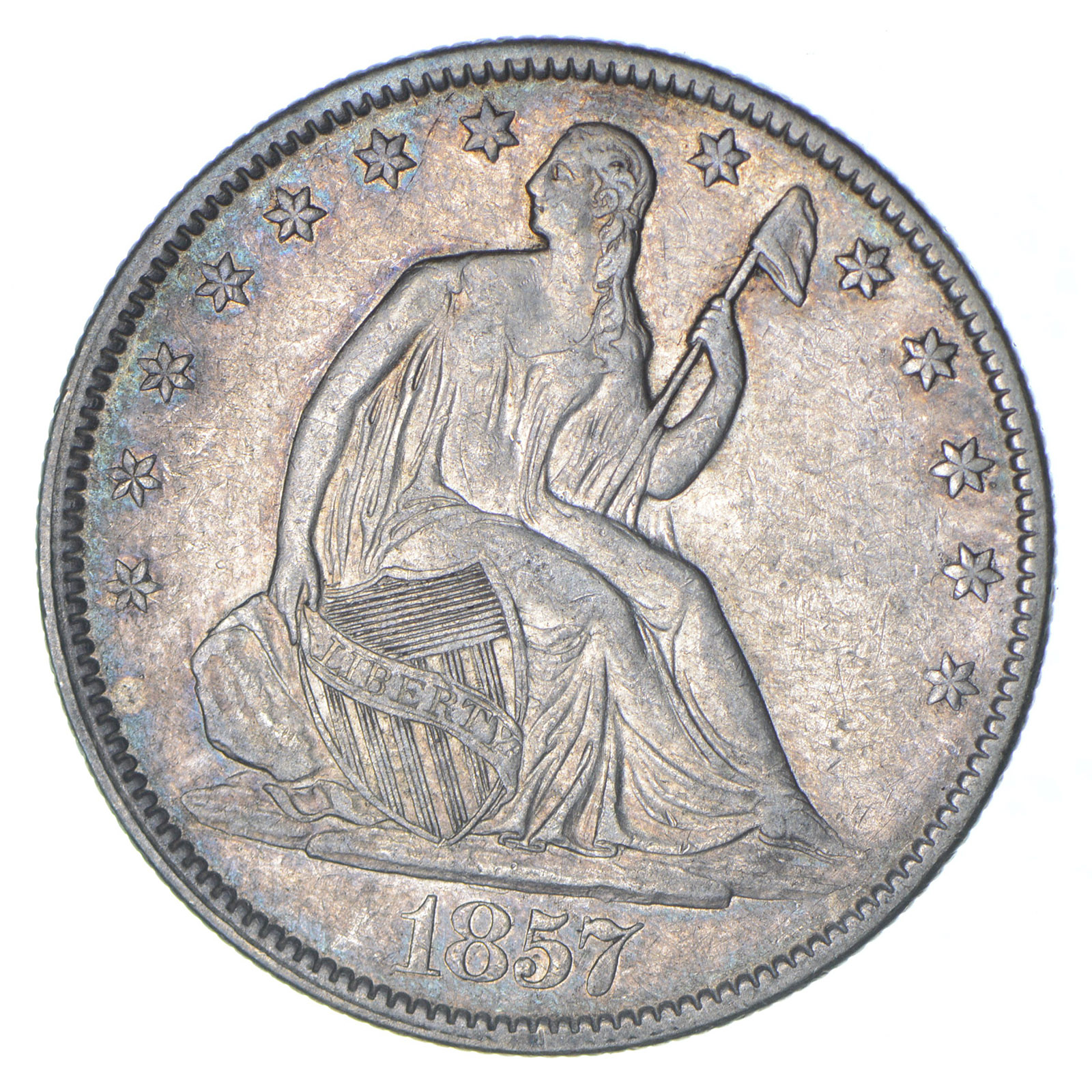 1857 Seated Liberty Silver Half Dollar - Circulated | Property Room