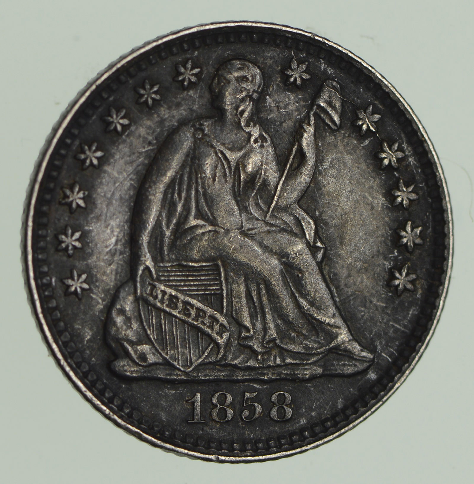1858 Seated Liberty Half-Dime - Circulated | Property Room