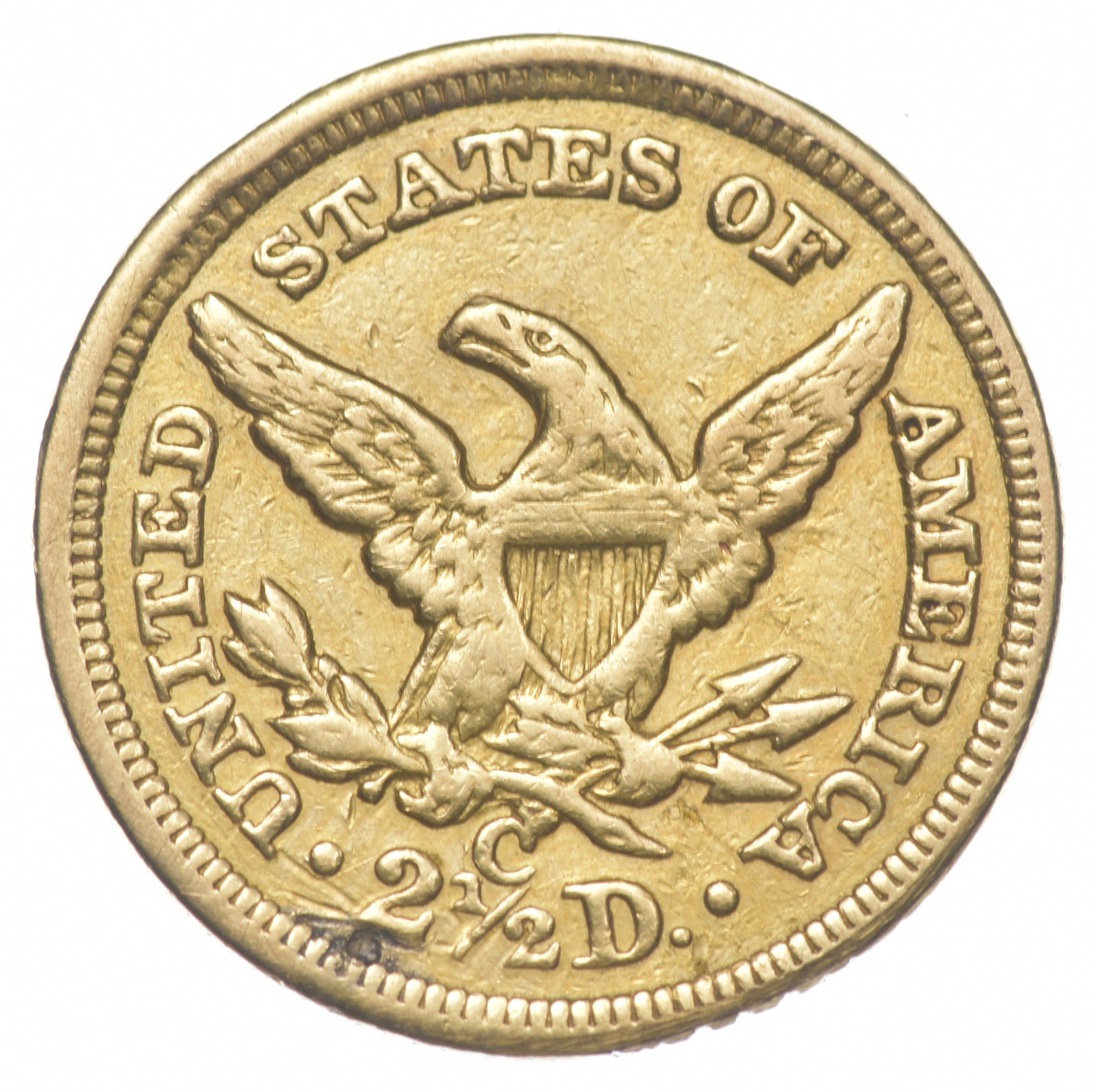 1858-C $2.50 Liberty Head Gold Quarter Eagle | Property Room