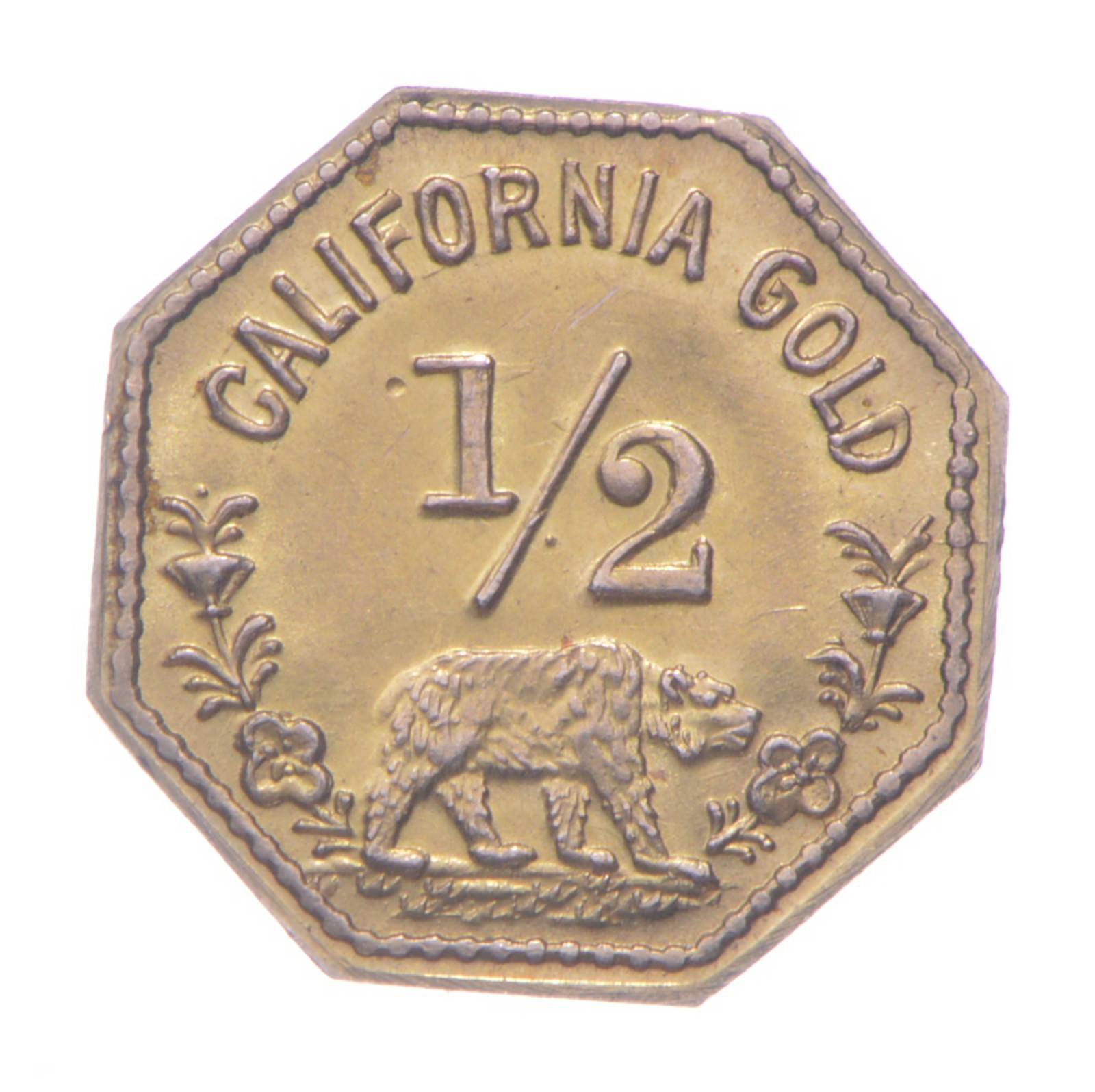1860 Octagonal California Gold Rush Souvenir Token | Property Room