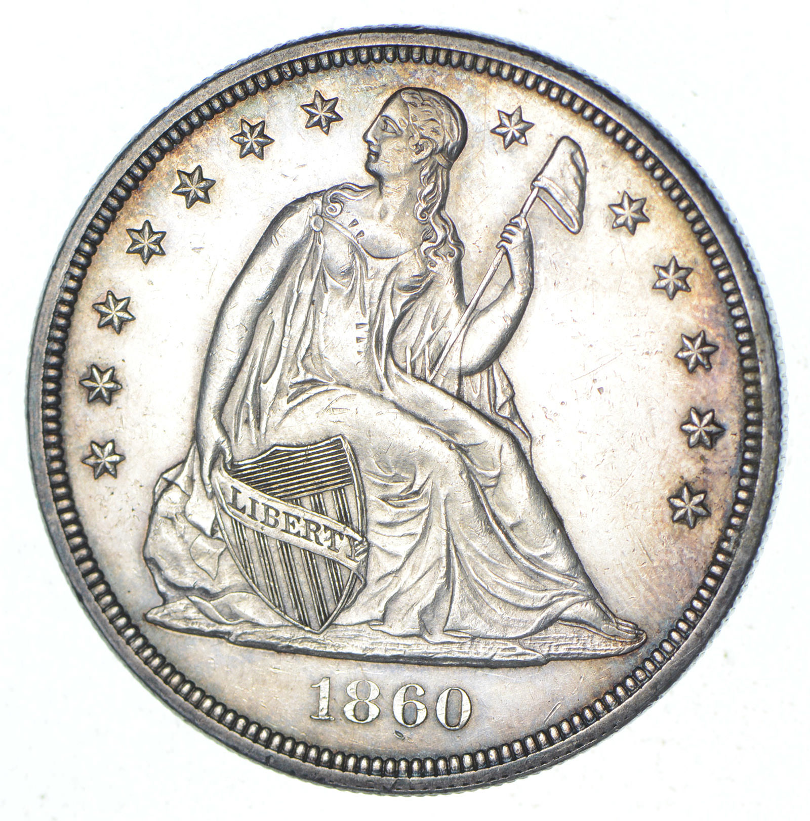 1860 Seated Liberty Silver Dollar - Near Uncirculated | Property Room