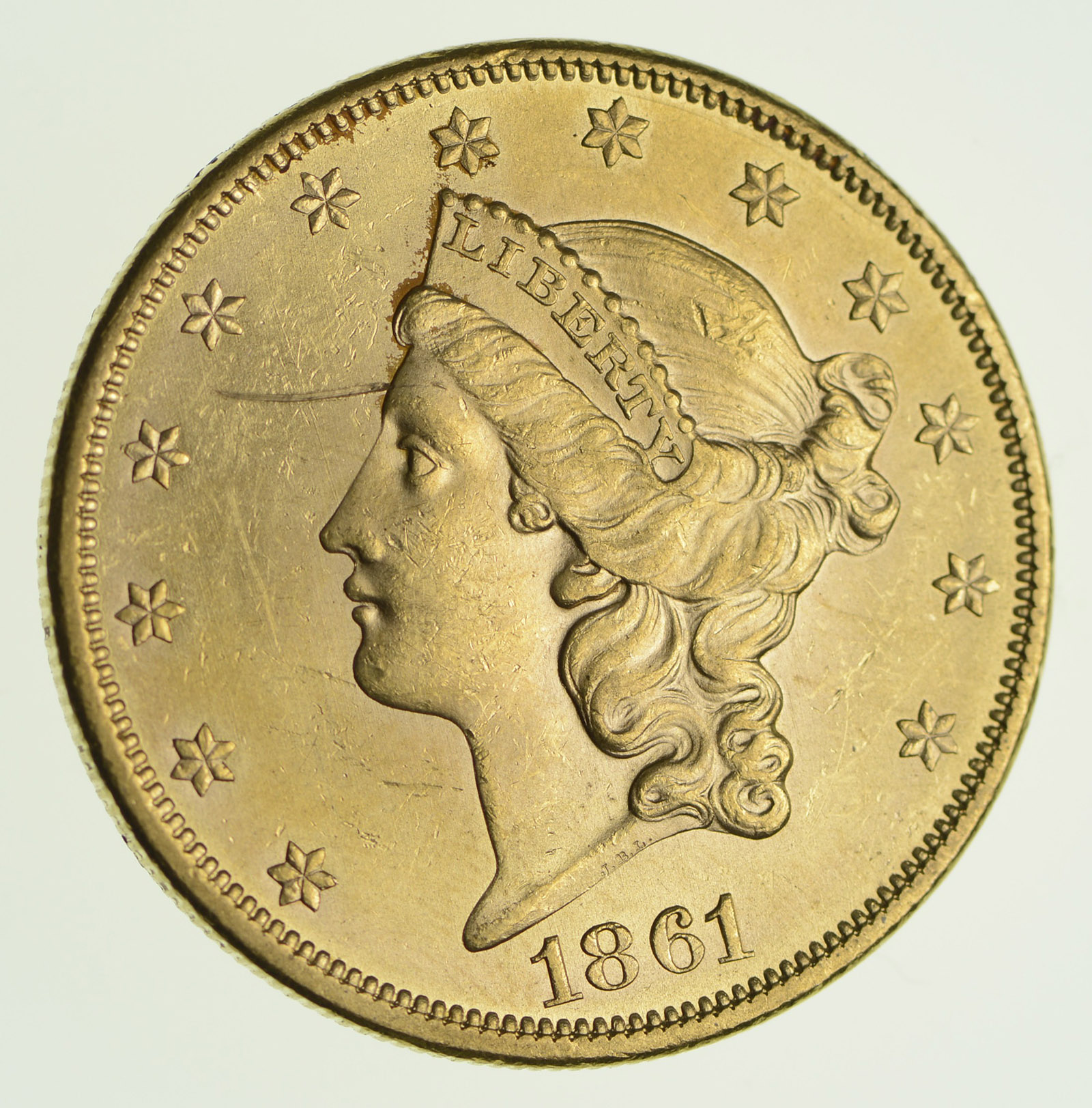 1861 $20.00 Liberty Head Gold Double Eagle - Circulated | Property Room