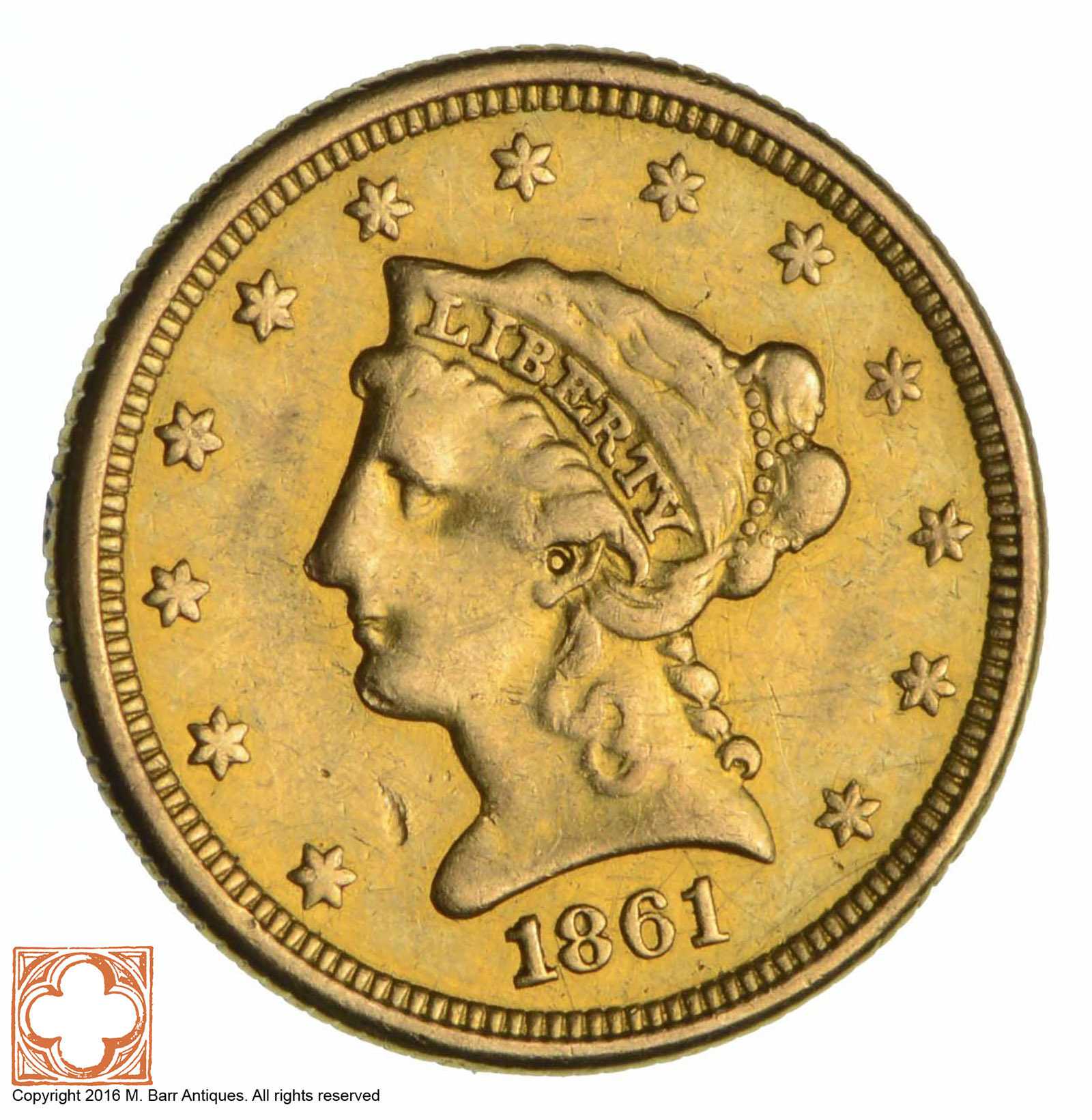 1861 $2.50 Liberty Head Gold Quarter Eagle | Property Room