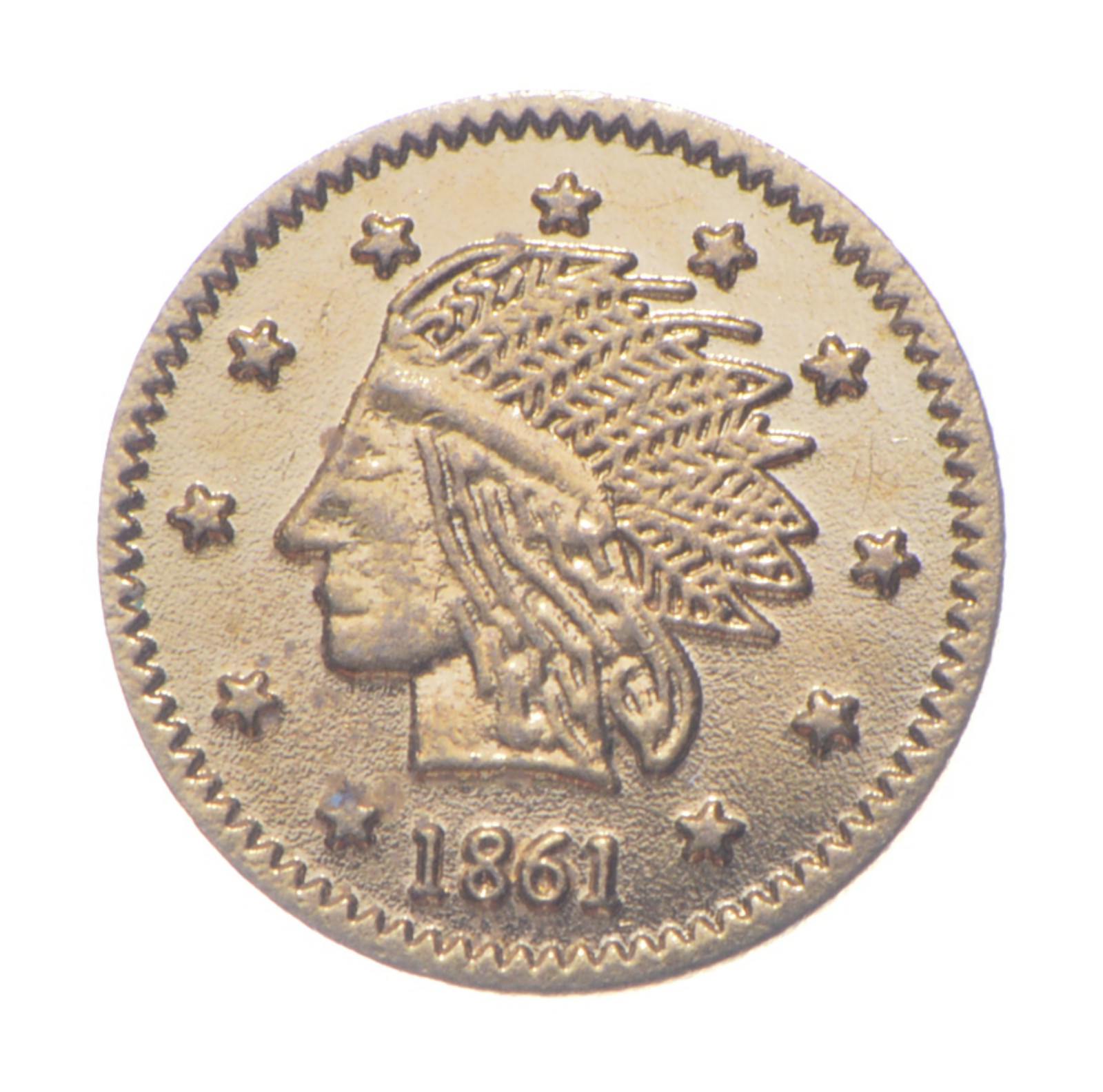 1861 Indian Head California Gold Rush Souvenir Token | Property Room