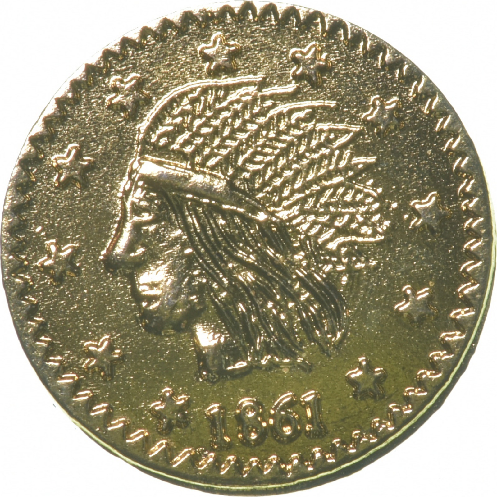 1861 Indian Head Round California Gold Rush Souvenir Token | Property Room