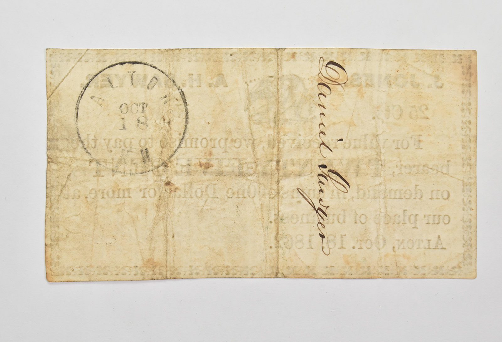 1862 25 Cents Confederate States of America - Authentic Civil War Bond ...