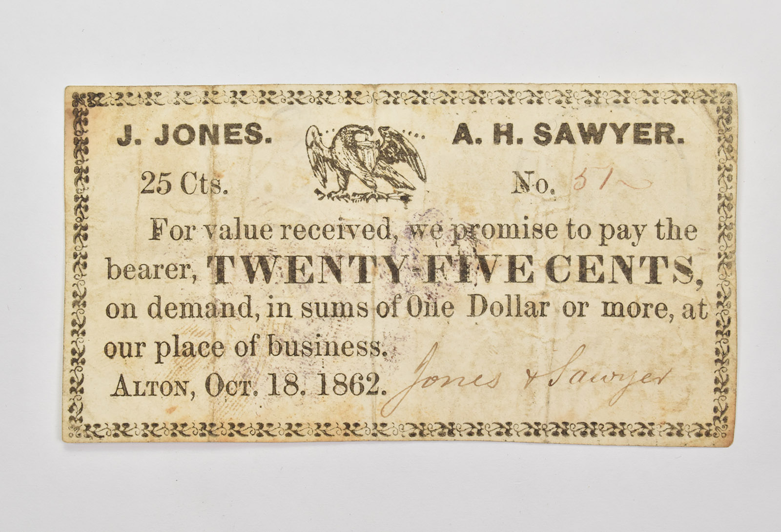 1862 25 Cents Confederate States of America - Authentic Civil War Bond ...
