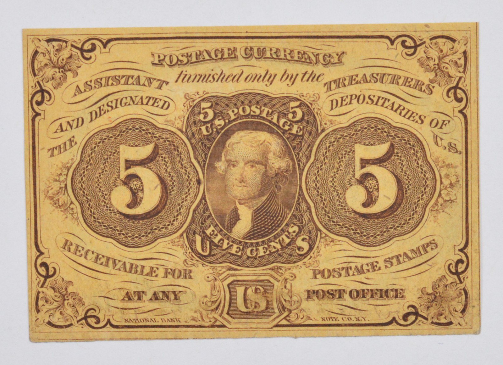 1862 5 Cents Postage Currency Note - First Issue - Fr. 1230 | Property Room