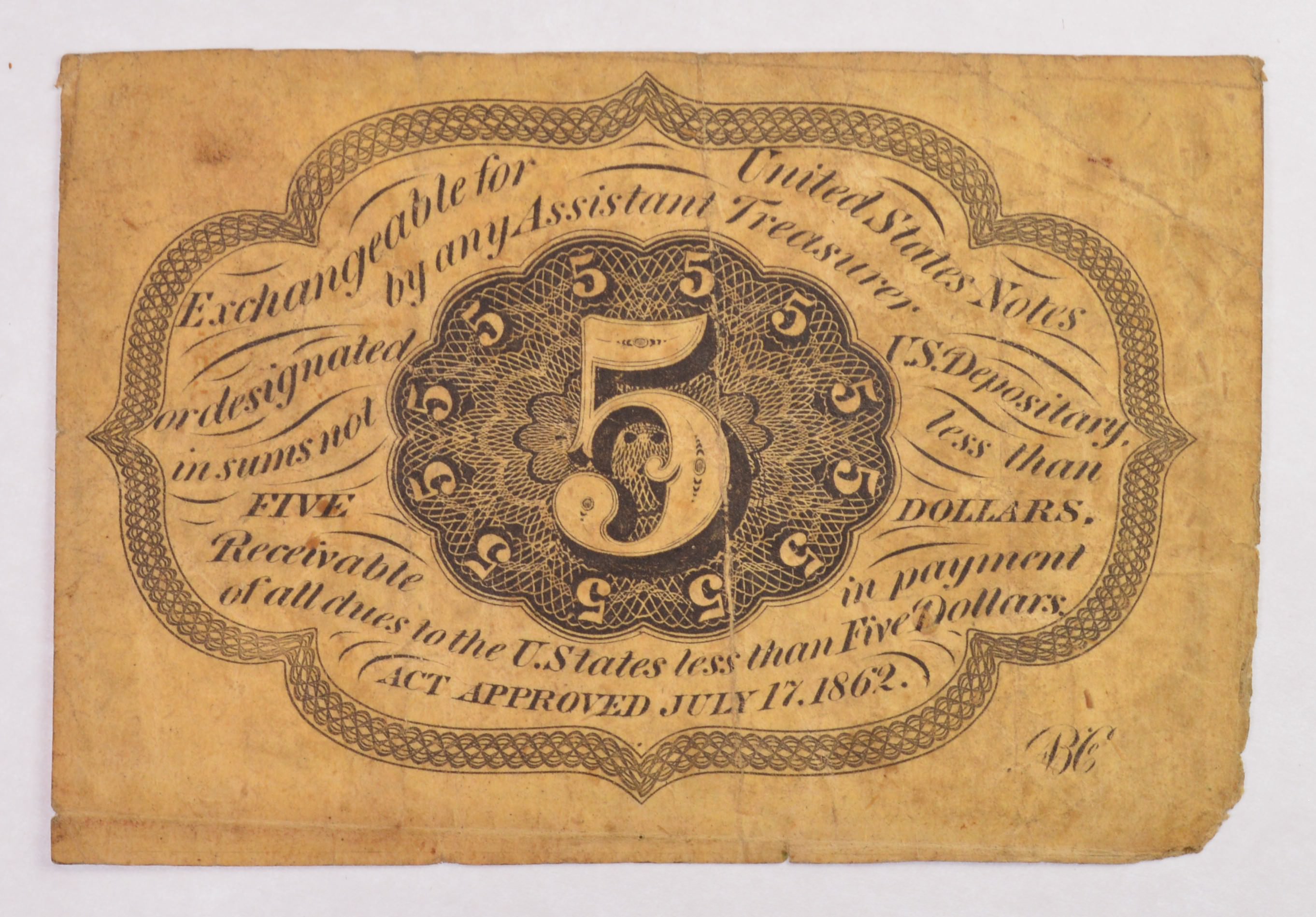 1862 Postage Currency First Issue 5 Cent Note FR 1230 | Property Room