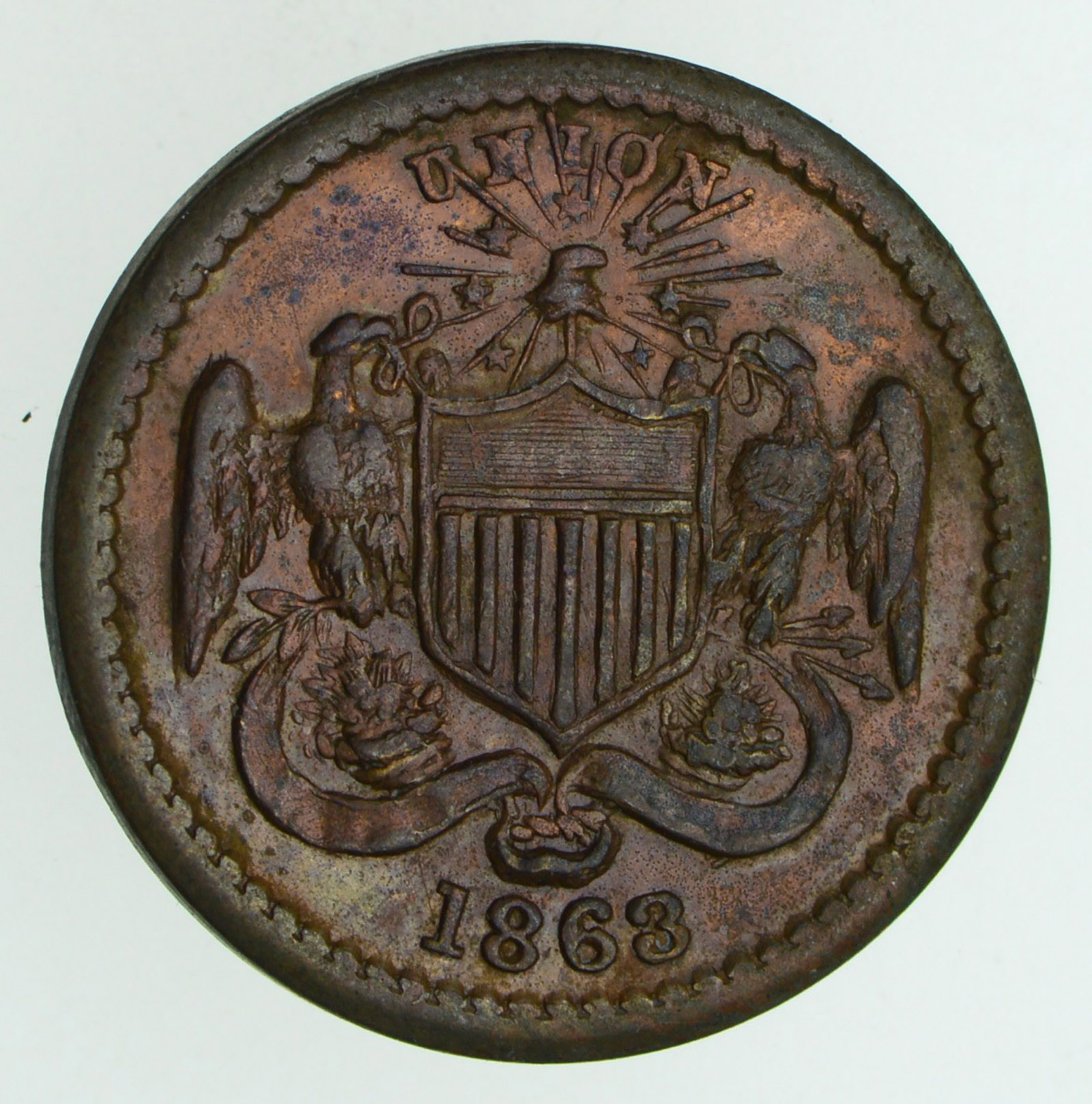 1863 Shield / Army & Navy Civil War Token | Property Room