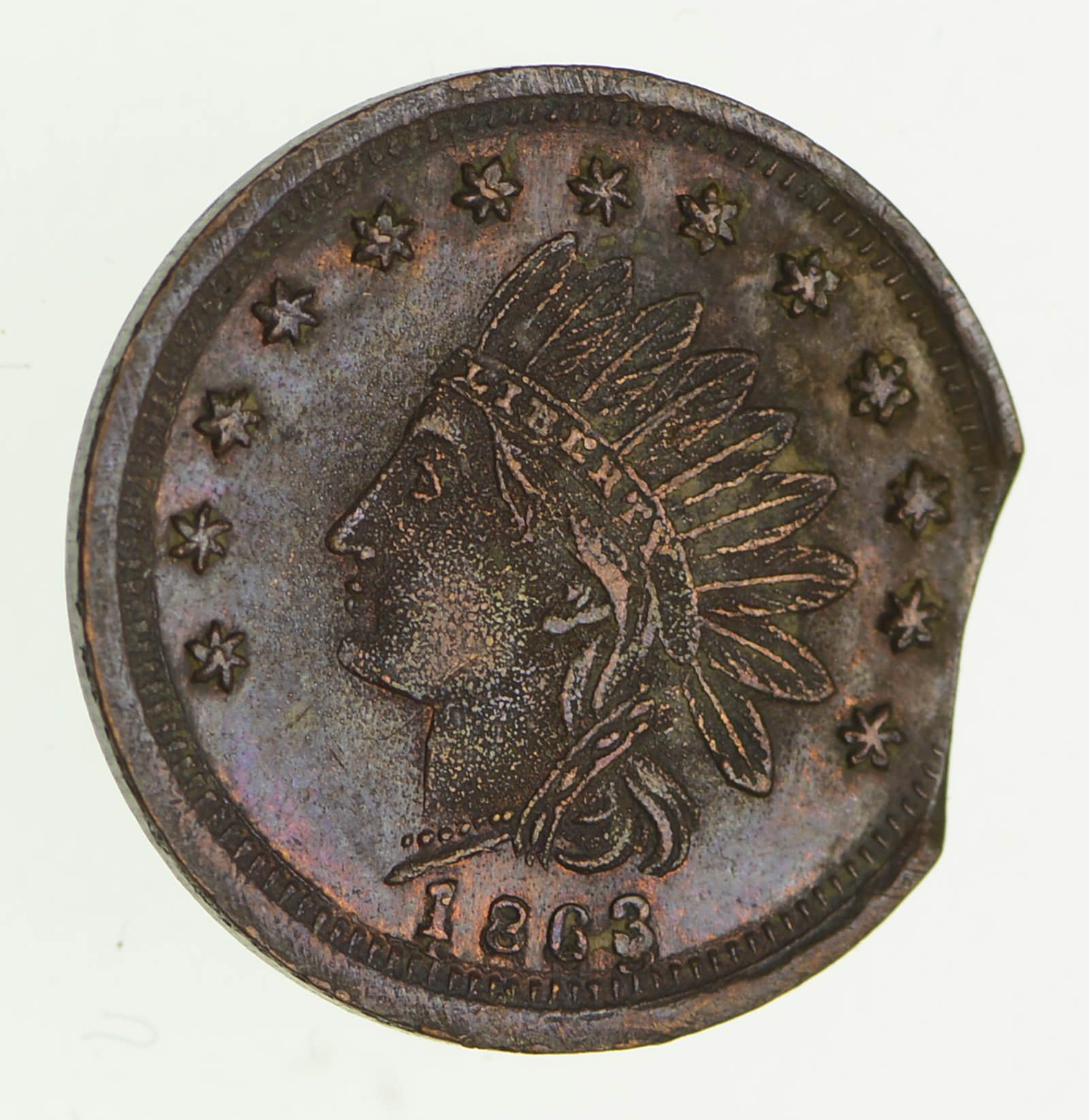 1863 W.M. Knecht Cincinnati Civil War Store Token - Clipped Error ...