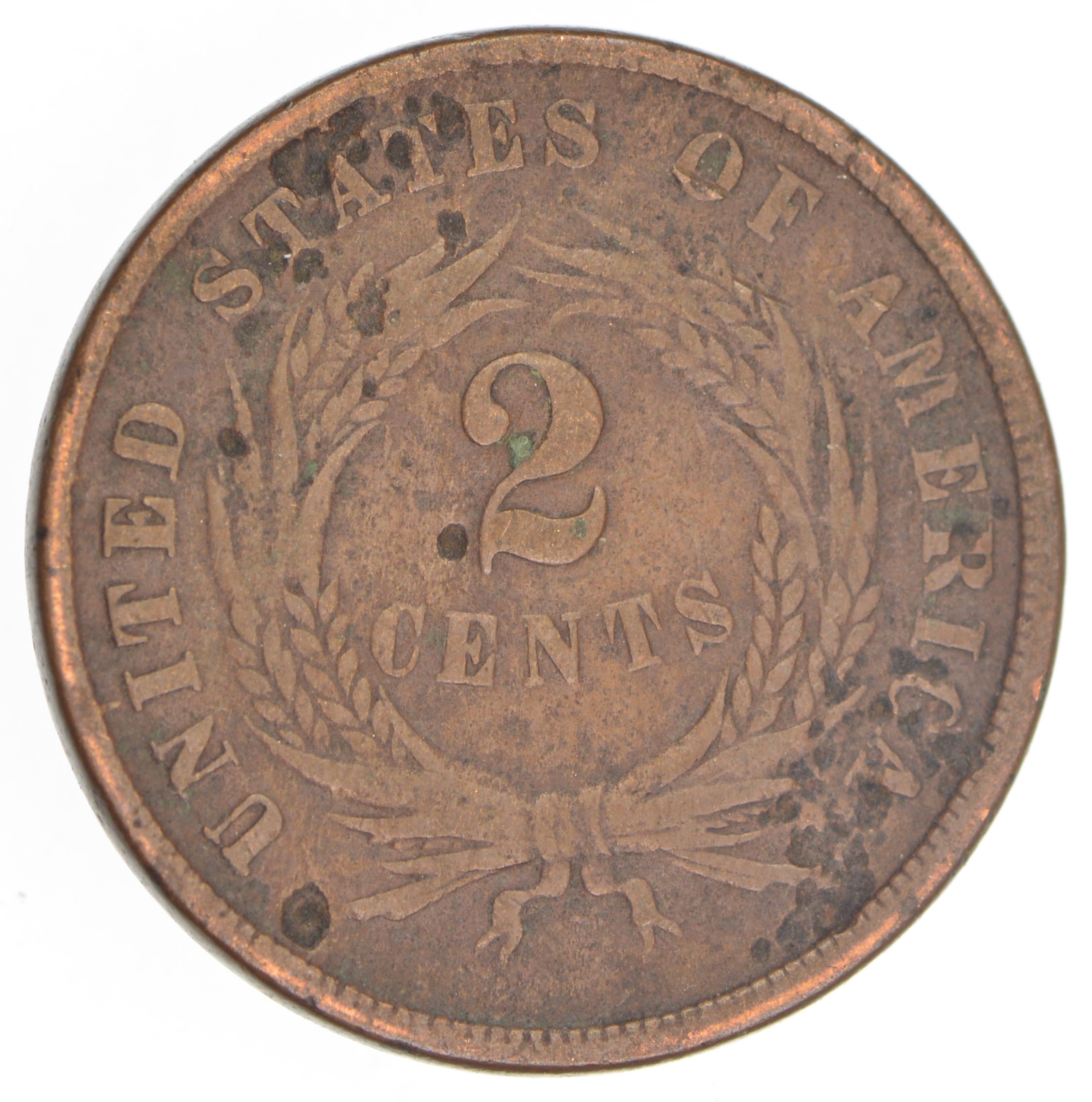 1865 US TWO 2 Cent Piece - First Coin with In God We Trust Motto ...