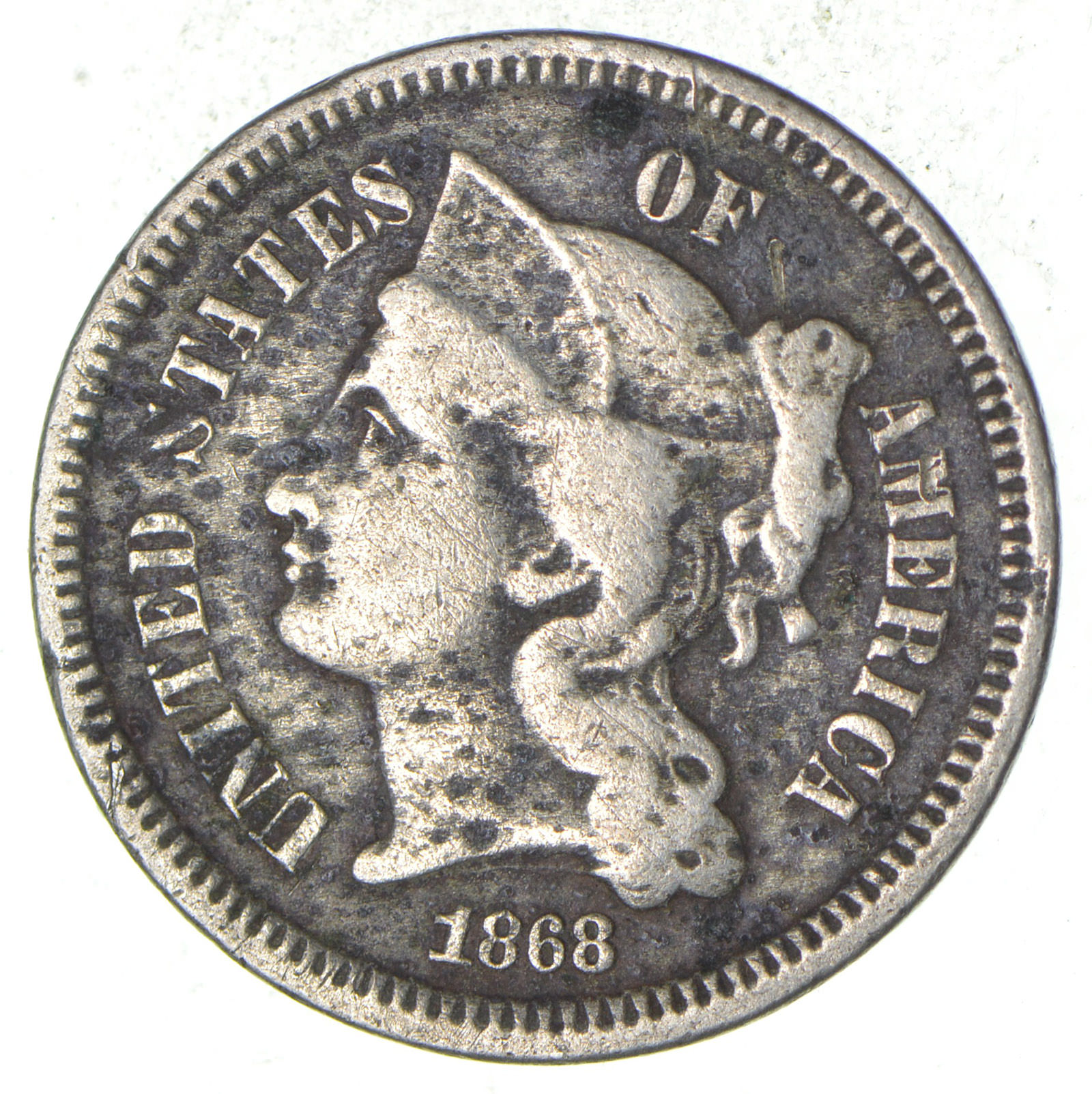 1868 - ***3***THREE***Cent Piece*** - US Type Coin | Property Room