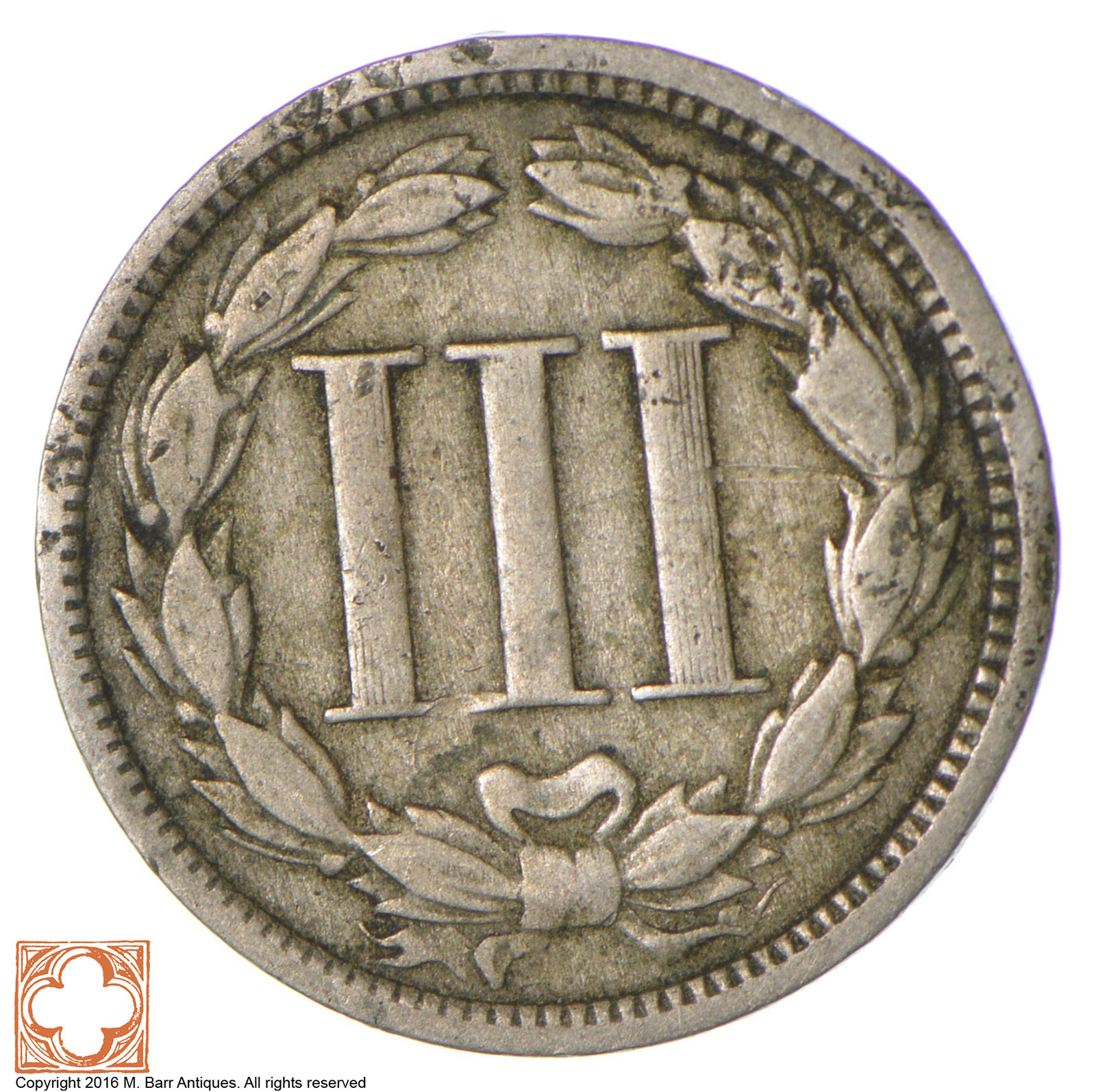 1868 - ***3***THREE***Cent Piece*** - US Type Coin | Property Room