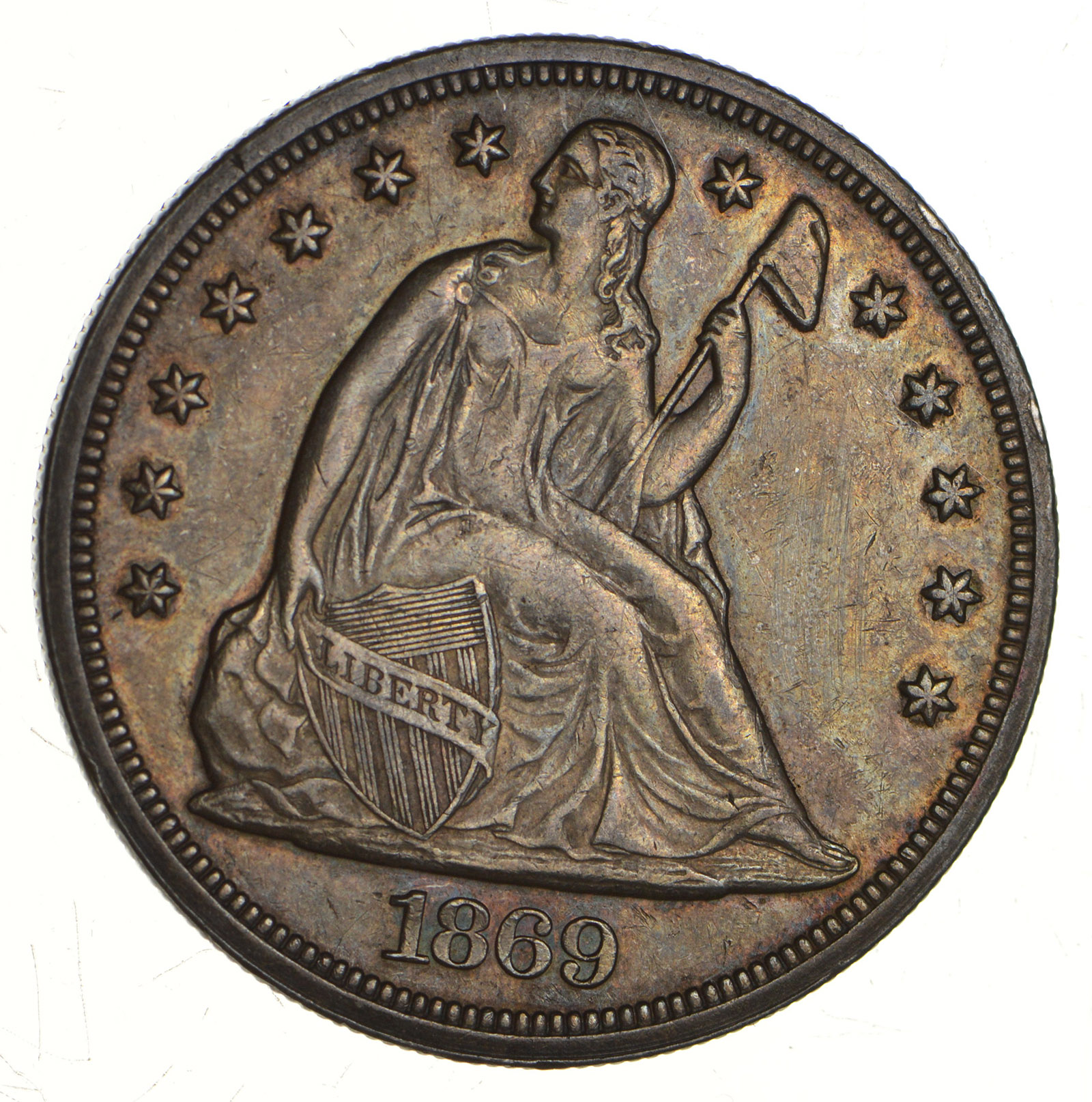 1869 Seated Liberty Silver Dollar - Sharp | Property Room