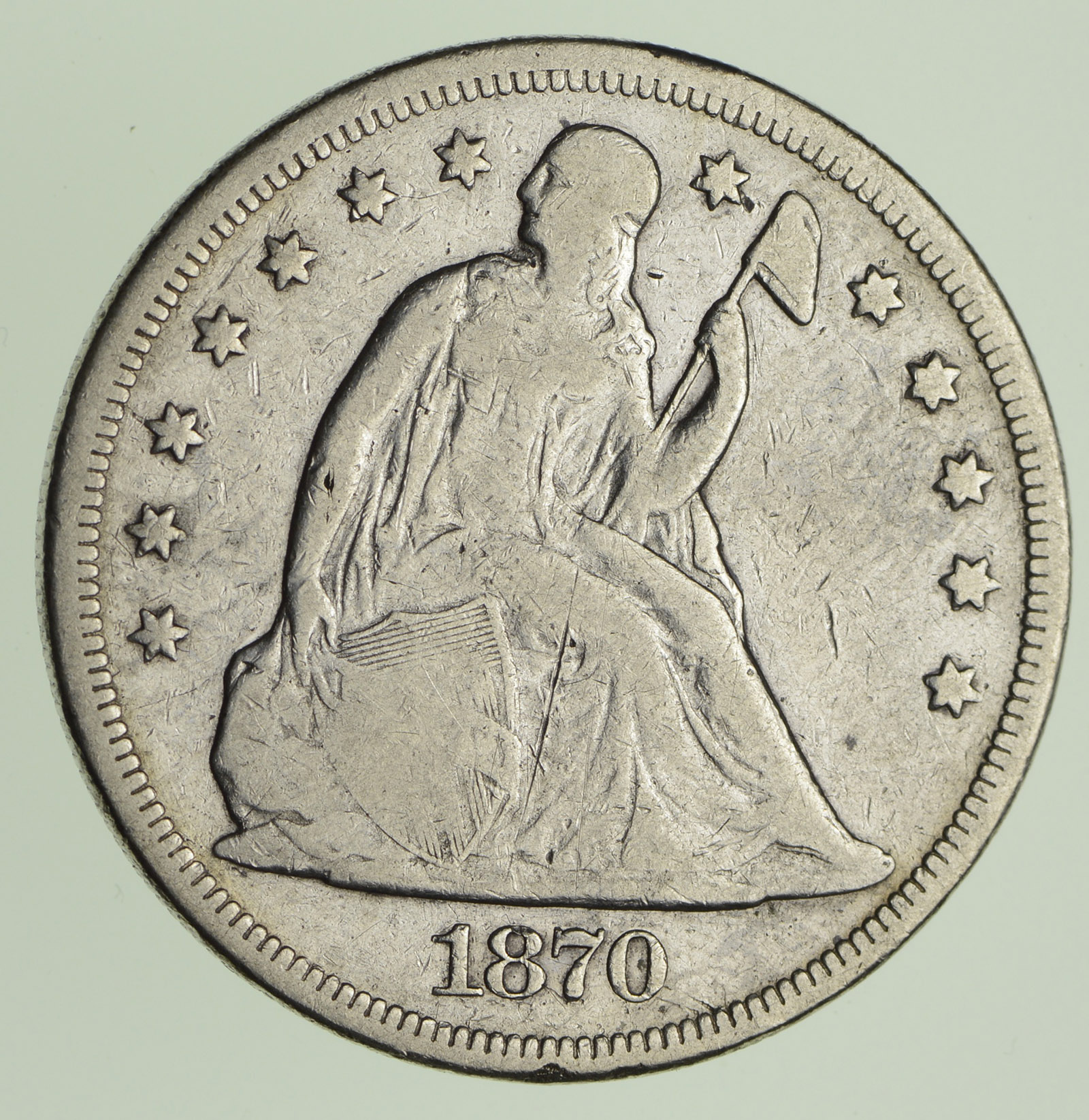 1870 Seated Liberty Silver Dollar Circulated Property Room