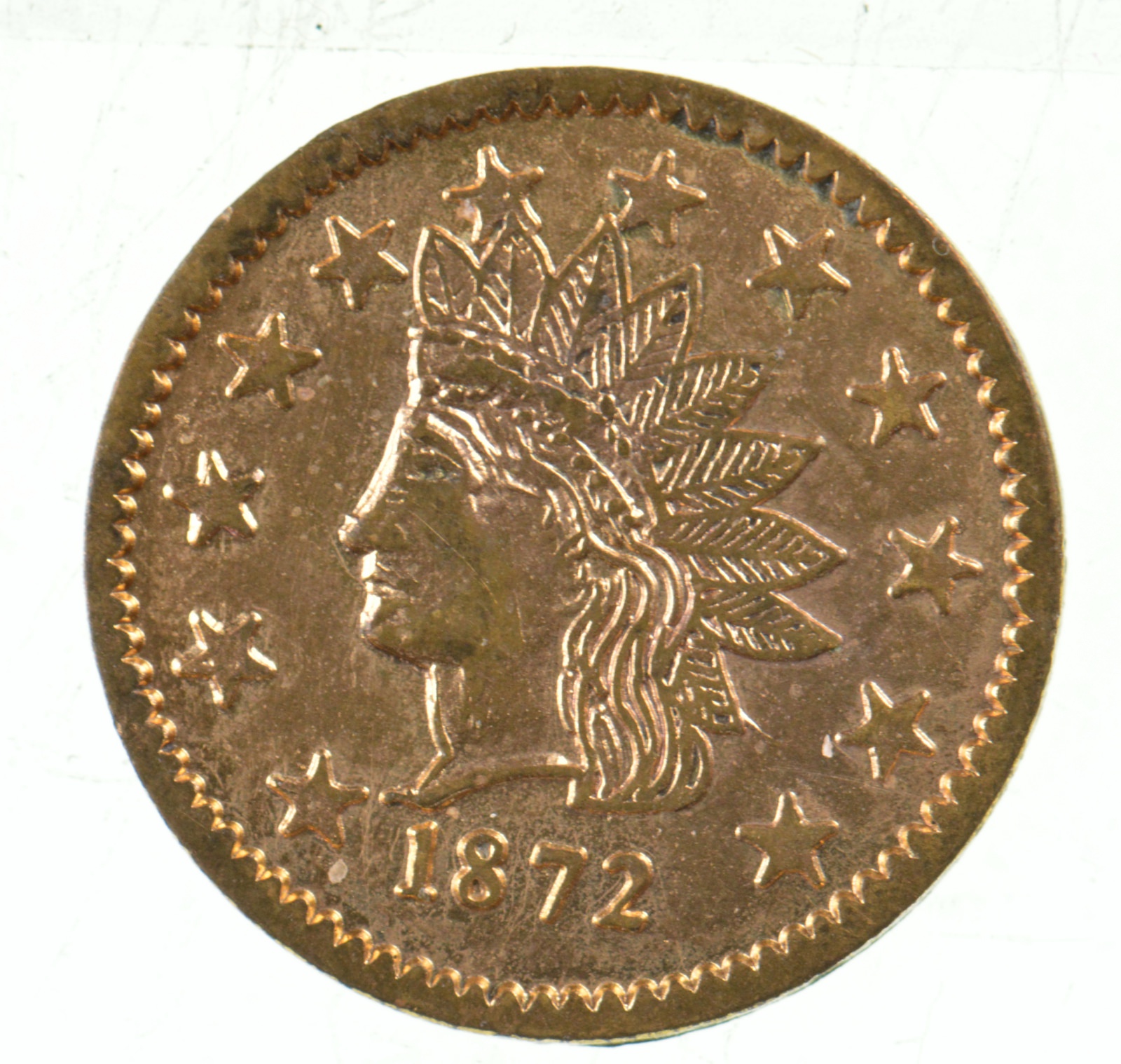 1872 Indian Head Round California Gold Rush Souvenir Token | Property Room