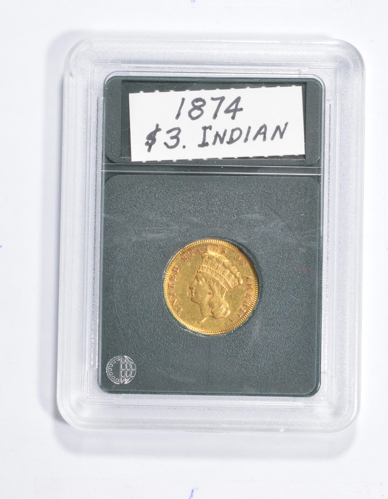1874 $3 Indian Princess Head Gold Three-Dollar Piece | Property Room