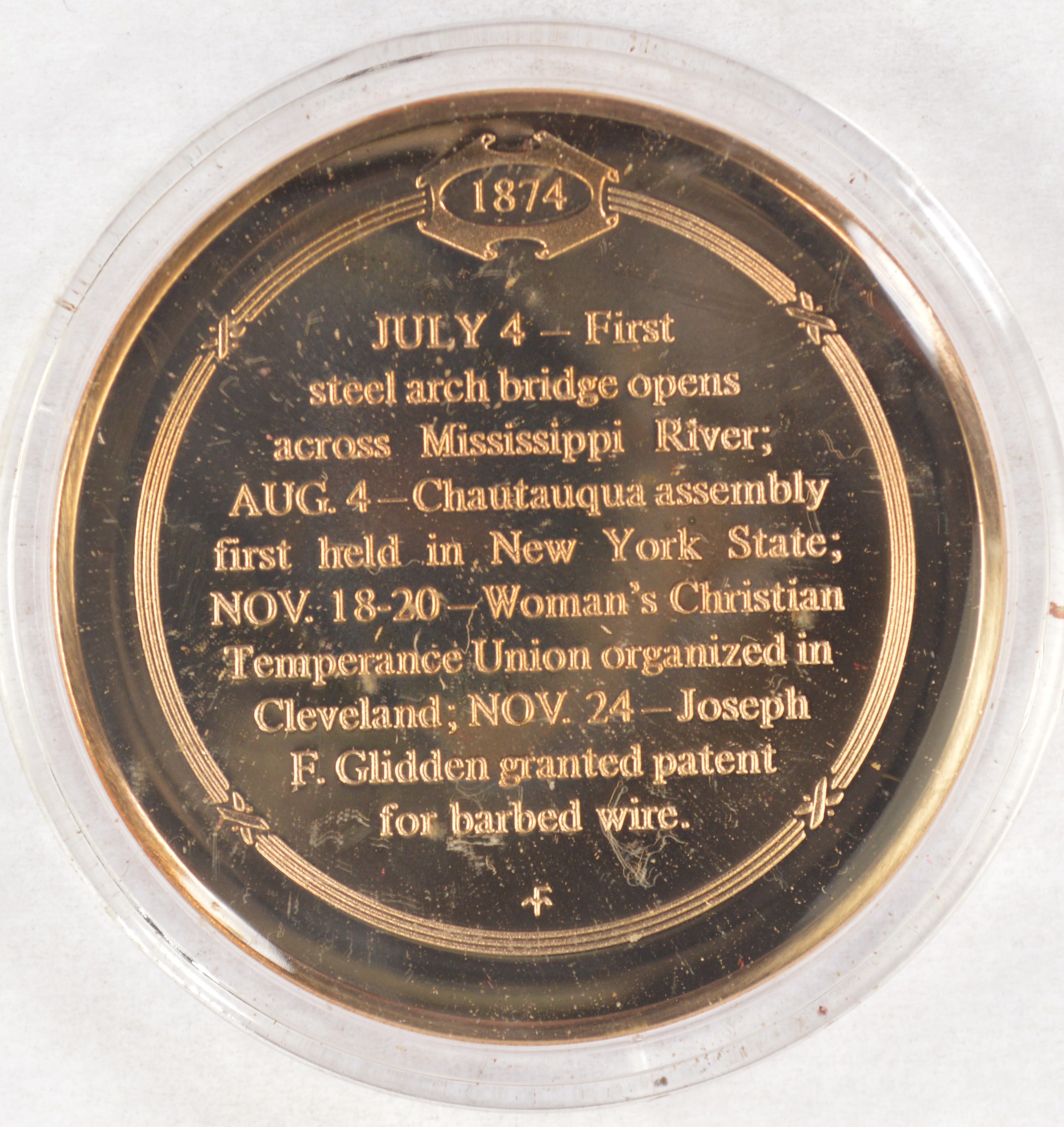 1874 Barbed Wire Fences The West - Bronze Historic Commemorative Medal ...