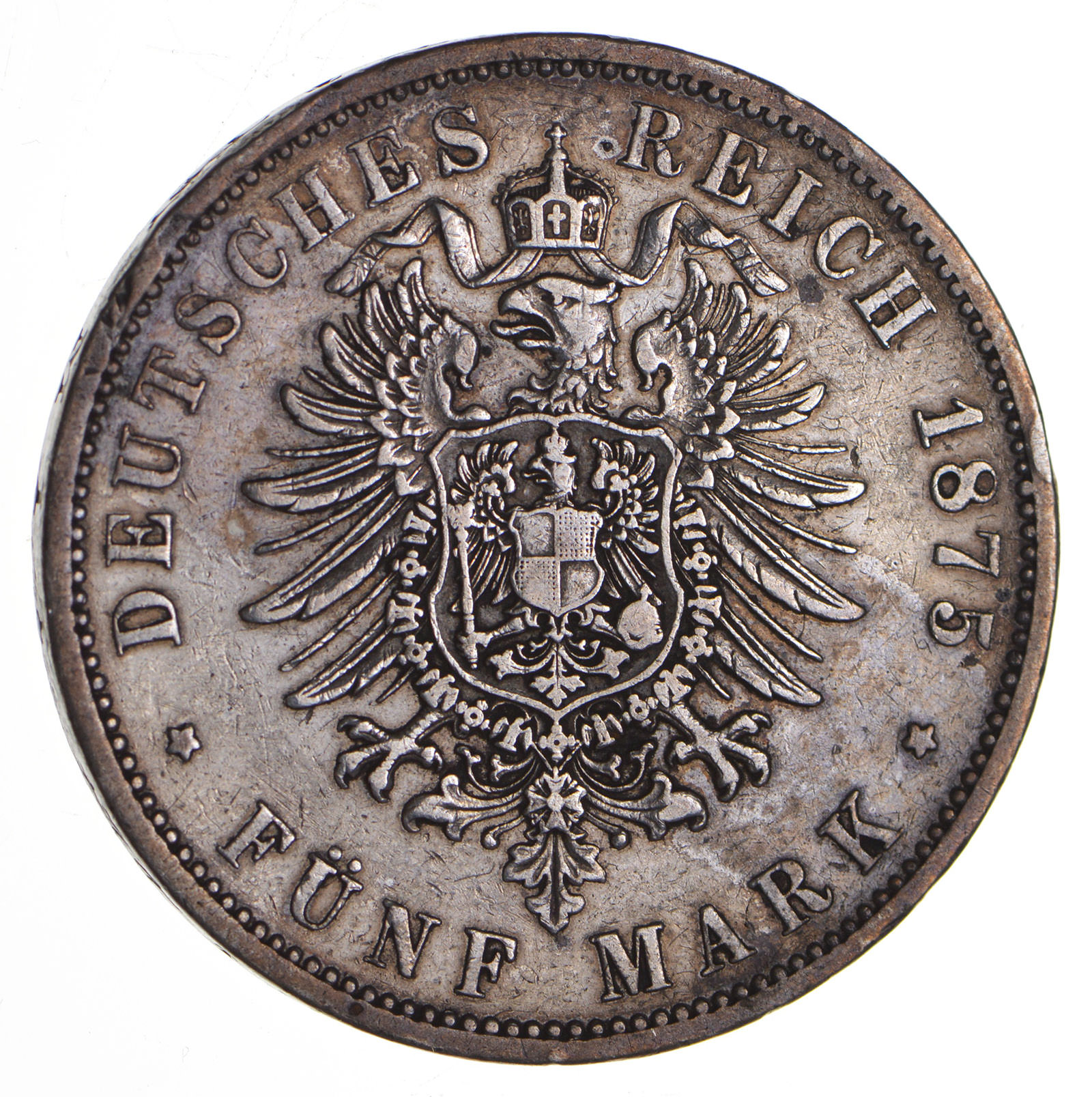 1875 German States Prussia 5 Mark - Circulated | Property Room